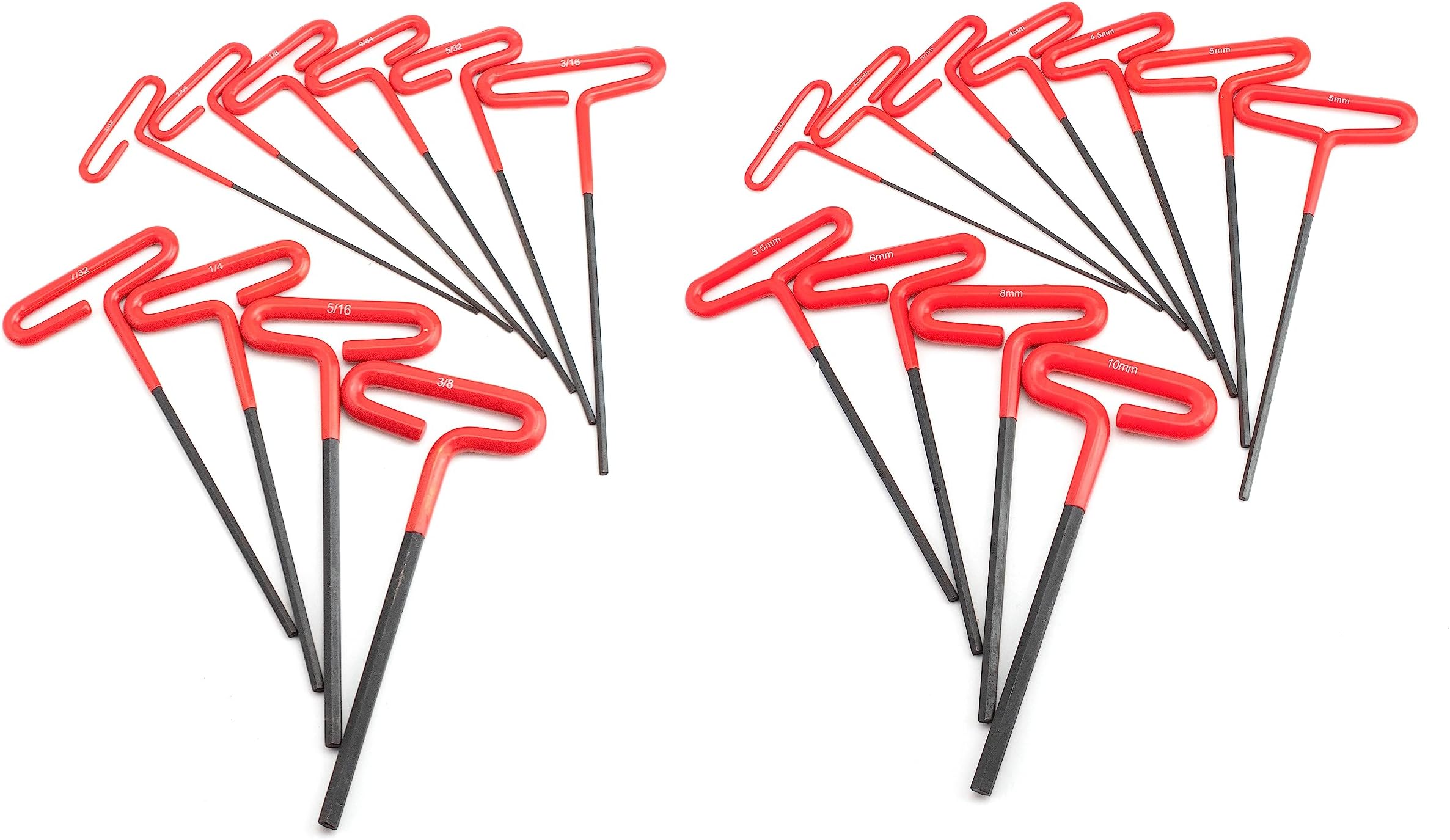 VCT 20pc SAE & METRIC EXTRA LONG T-HANDLE HEX KEY TOOL ALLEN SET ...