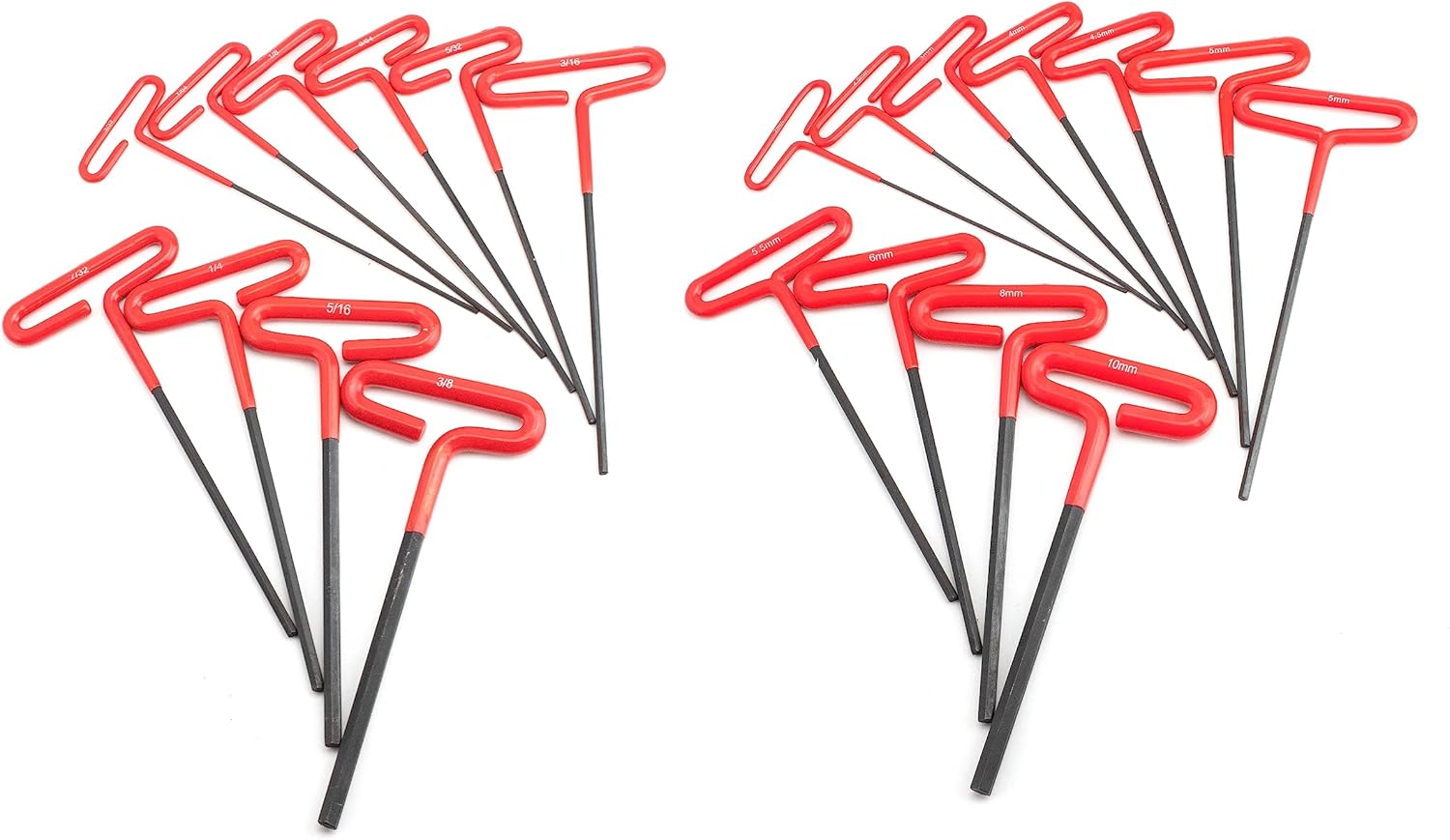 VCT 20pc SAE & METRIC EXTRA LONG T-HANDLE HEX KEY TOOL ALLEN SET ...