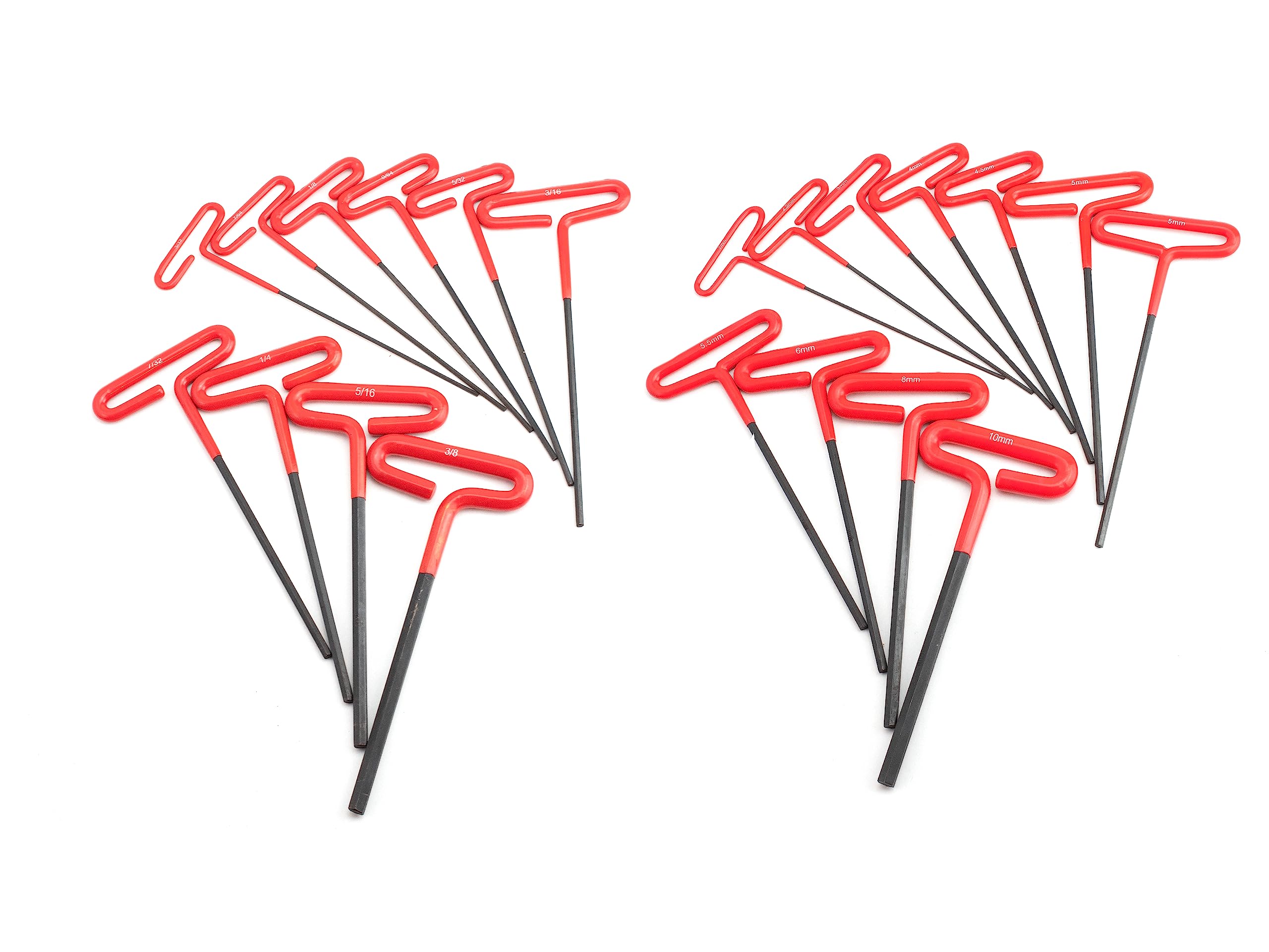 VCT 20pc SAE & METRIC EXTRA LONG T-HANDLE HEX KEY TOOL ALLEN SET ...