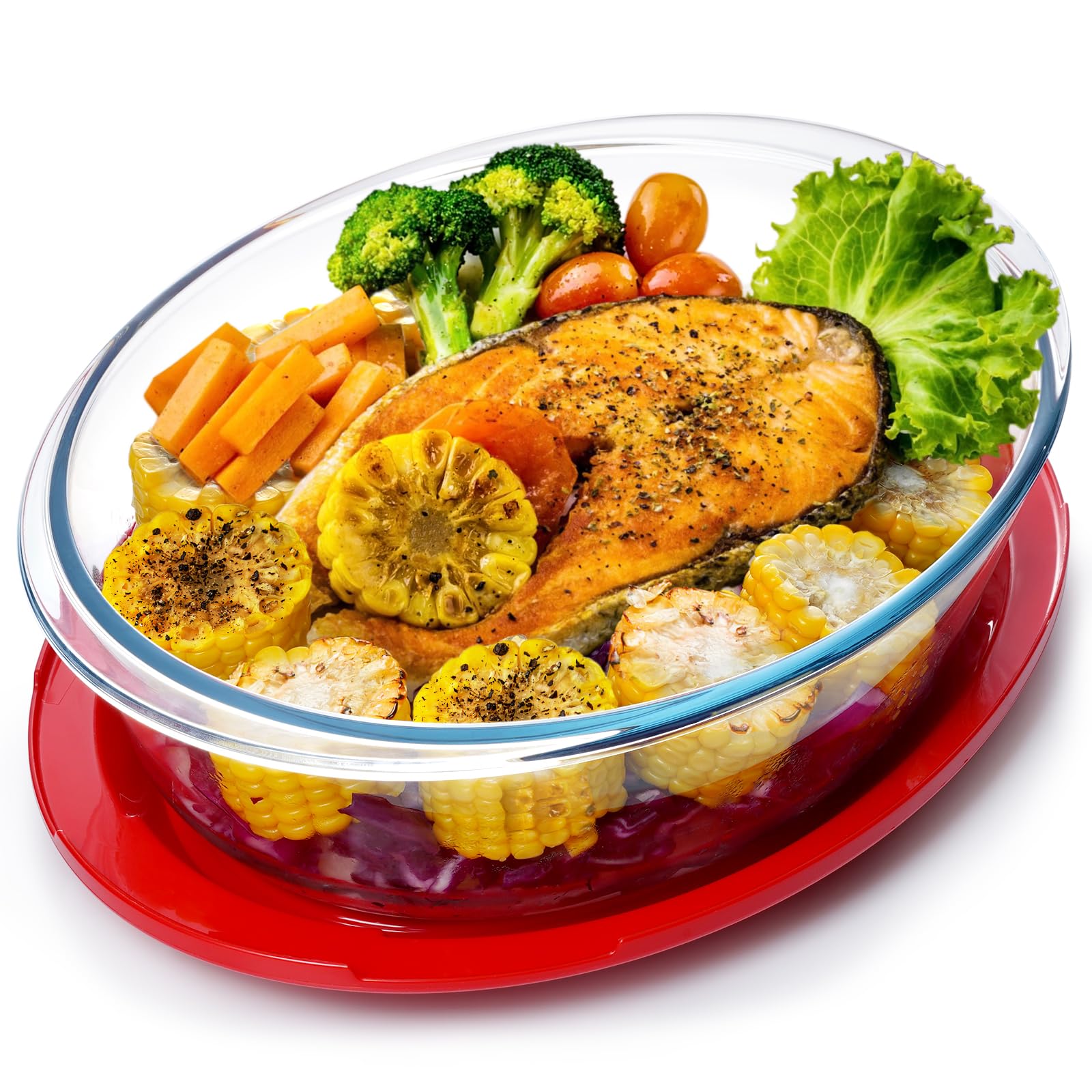 Amazon.com: NUTRIUPS Deep Glass Baking Dish with Lid, Oval Glass Baking ...