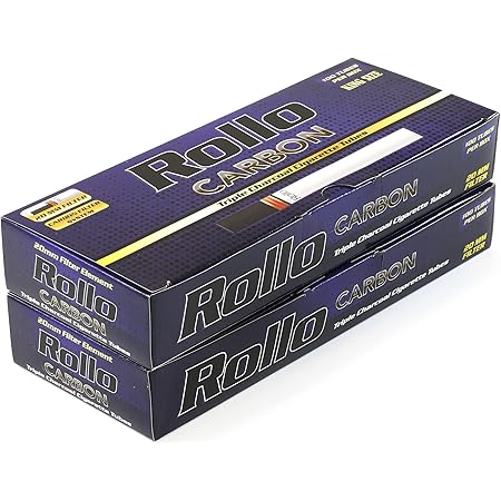 Amazon.com: Rollo Triple Carbon Long filter 20mm Cigarette tubes King ...