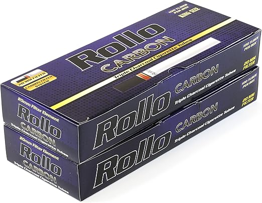 Amazon.com: Rollo Triple Carbon Long filter 20mm Cigarette tubes King ...