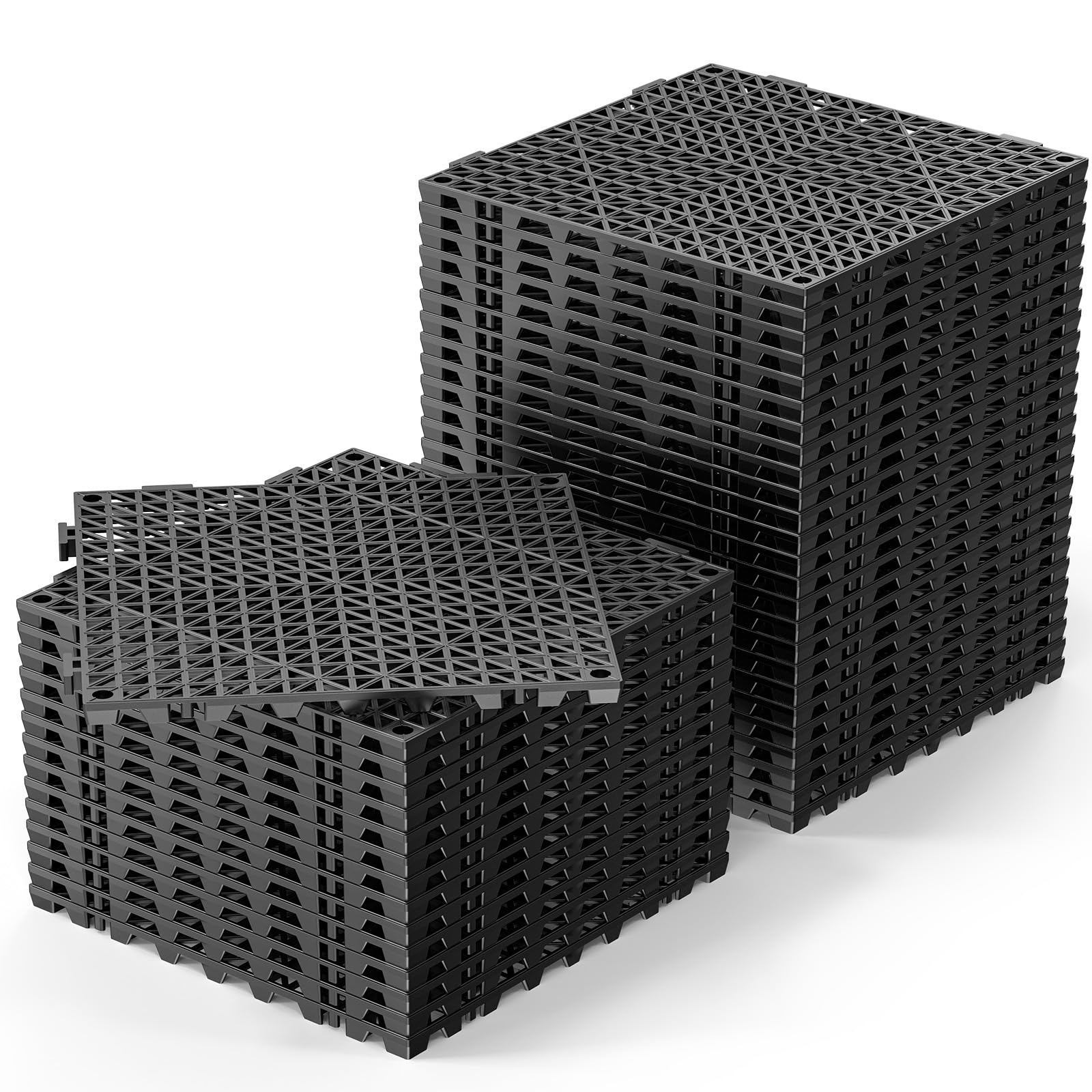 Amazon.com: ROVSUN 40 PCS Interlocking Drainage Mat, 12’’x12’’ Drainage ...