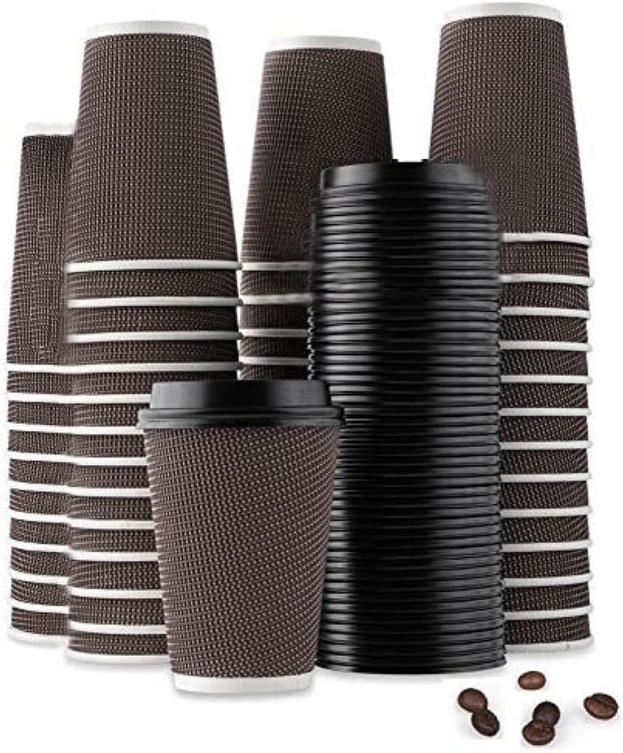 My Home & Lighting Store Ripple Hot Cups with Lids for Coffee and ...