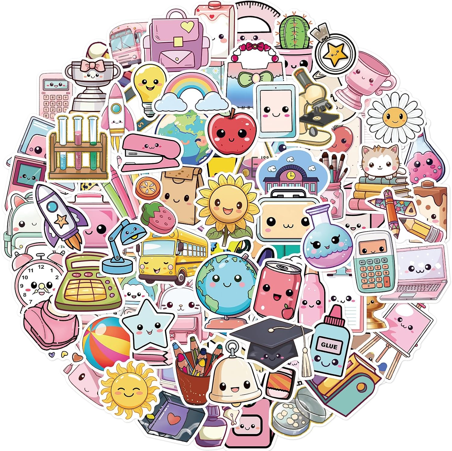 Amazon.com: Fancy Land Back to School Stickers for Kids Bulk Vinyl ...