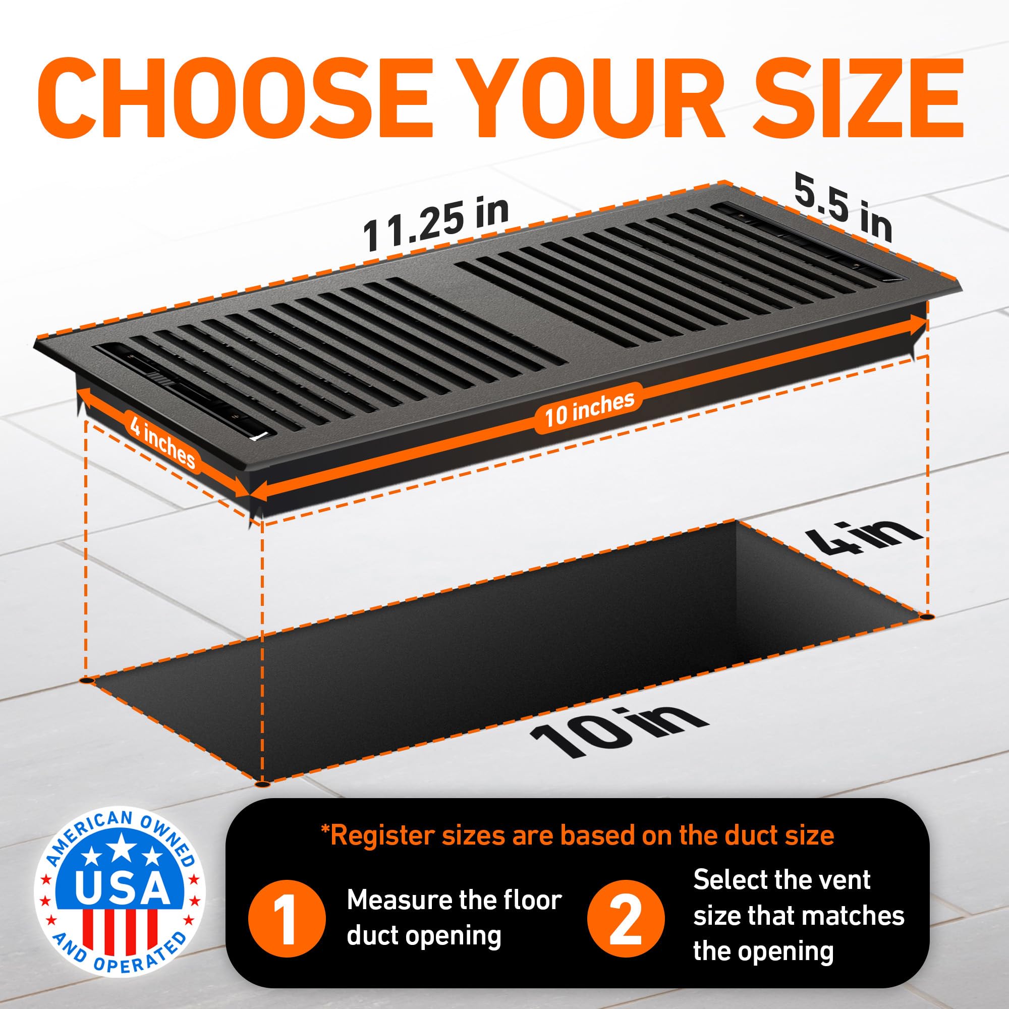 Vent Nets Akicon 4x10 Inch Floor Register With Trap Net - Copper Finish ...