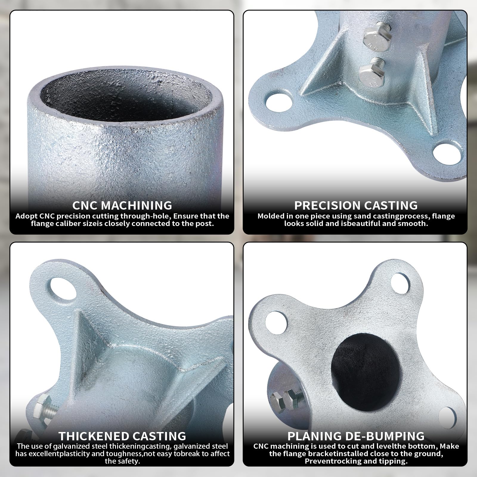 Snapklik.com : HOOBBS Chain Link Fence Post 2 1/2" Floor Flange, Pipe ...