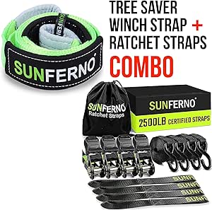 Amazon.com: Sunferno Tree Saver Winch Strap 35,000 Lbs Ratchet Straps ...