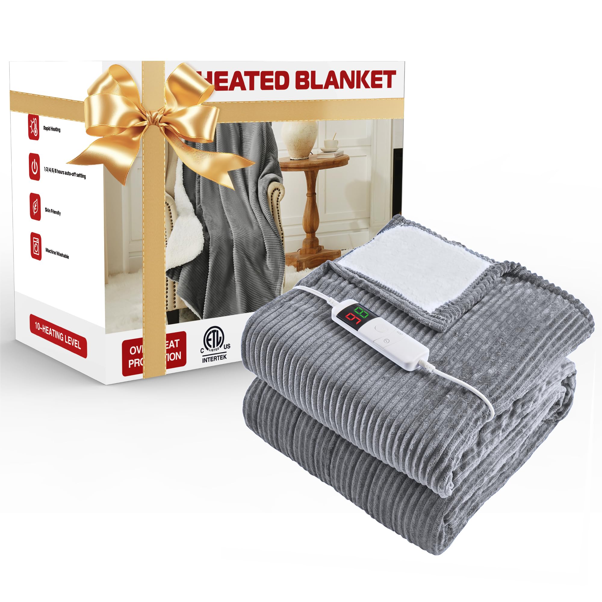 Amazon.com: Kosydown Basic Heated Electric Blanket Full Size 72"x84 ...
