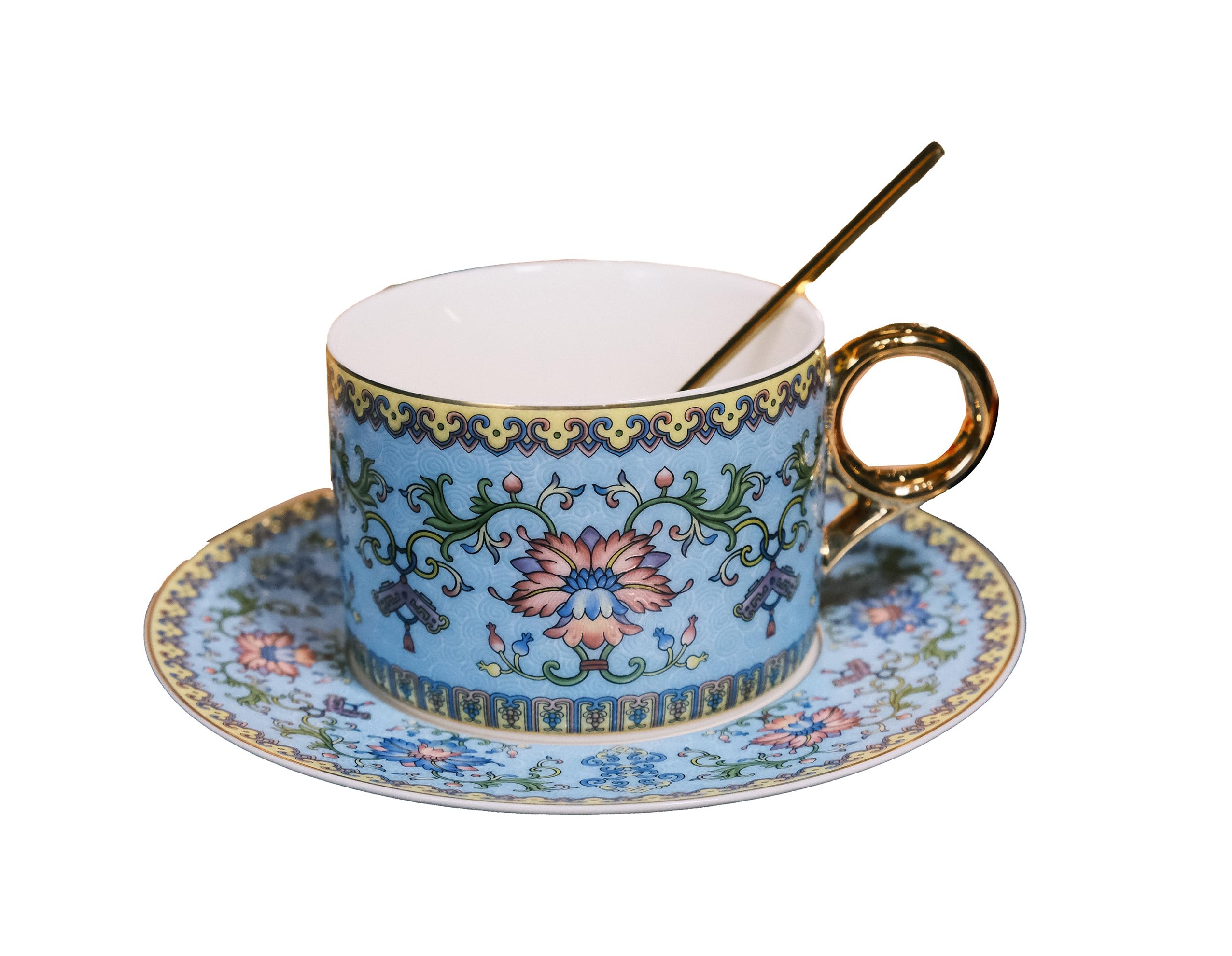 Amazon.com | Samcelain European coffee cups, American, floral, Monet ...