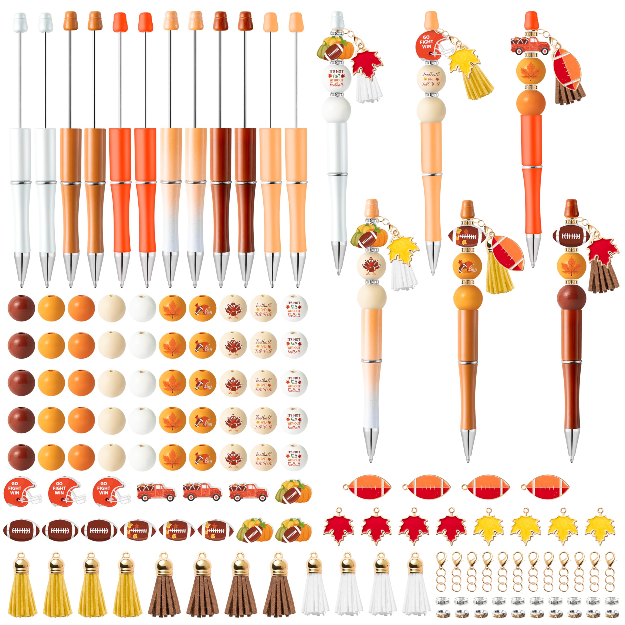 Amazon.com: CNhoqc 225pcs Autumn Football Theme Beadable Ballpoint Pen ...
