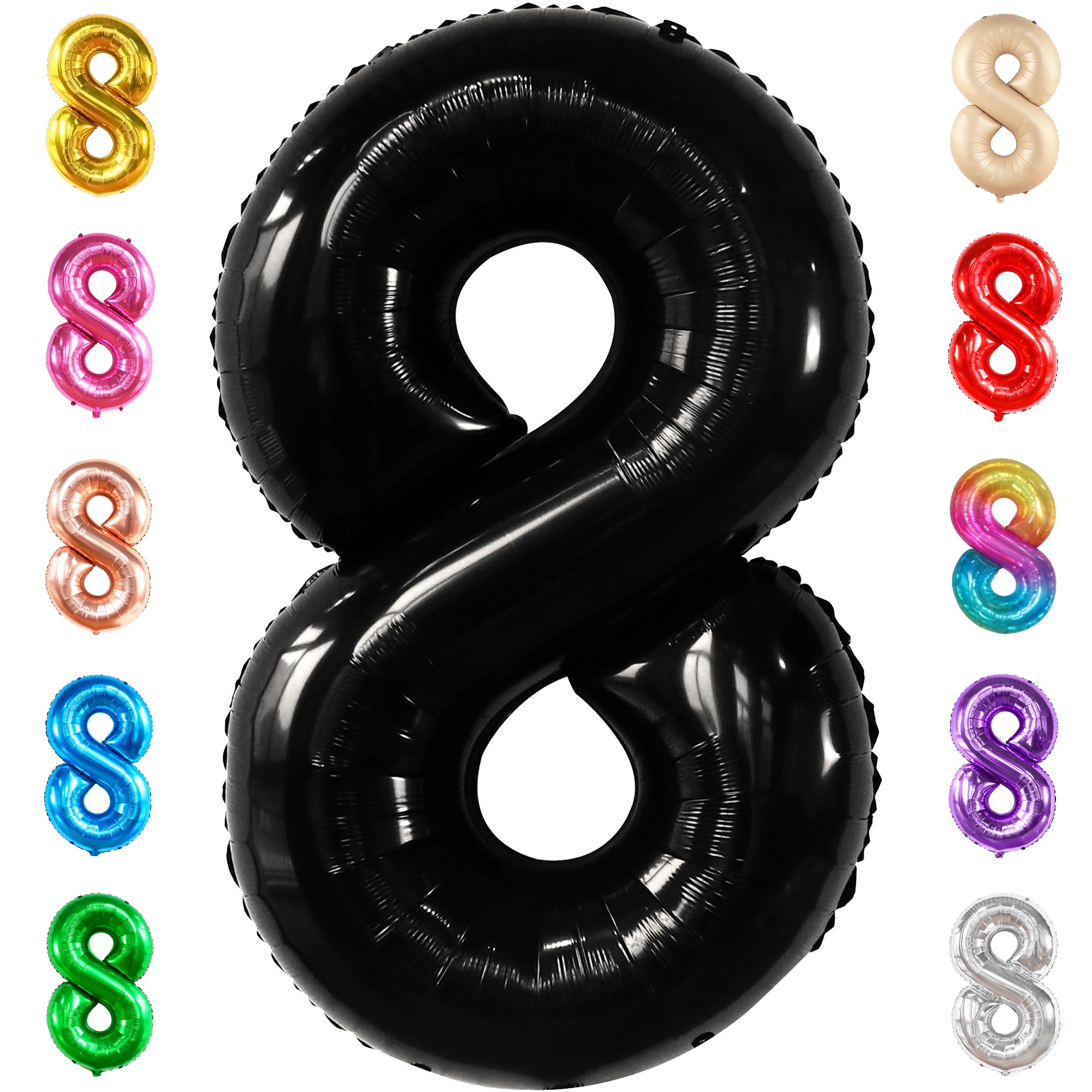 Snapklik.com : Giant Black 8 Number Balloon - 40 Inch Black Number 8 ...