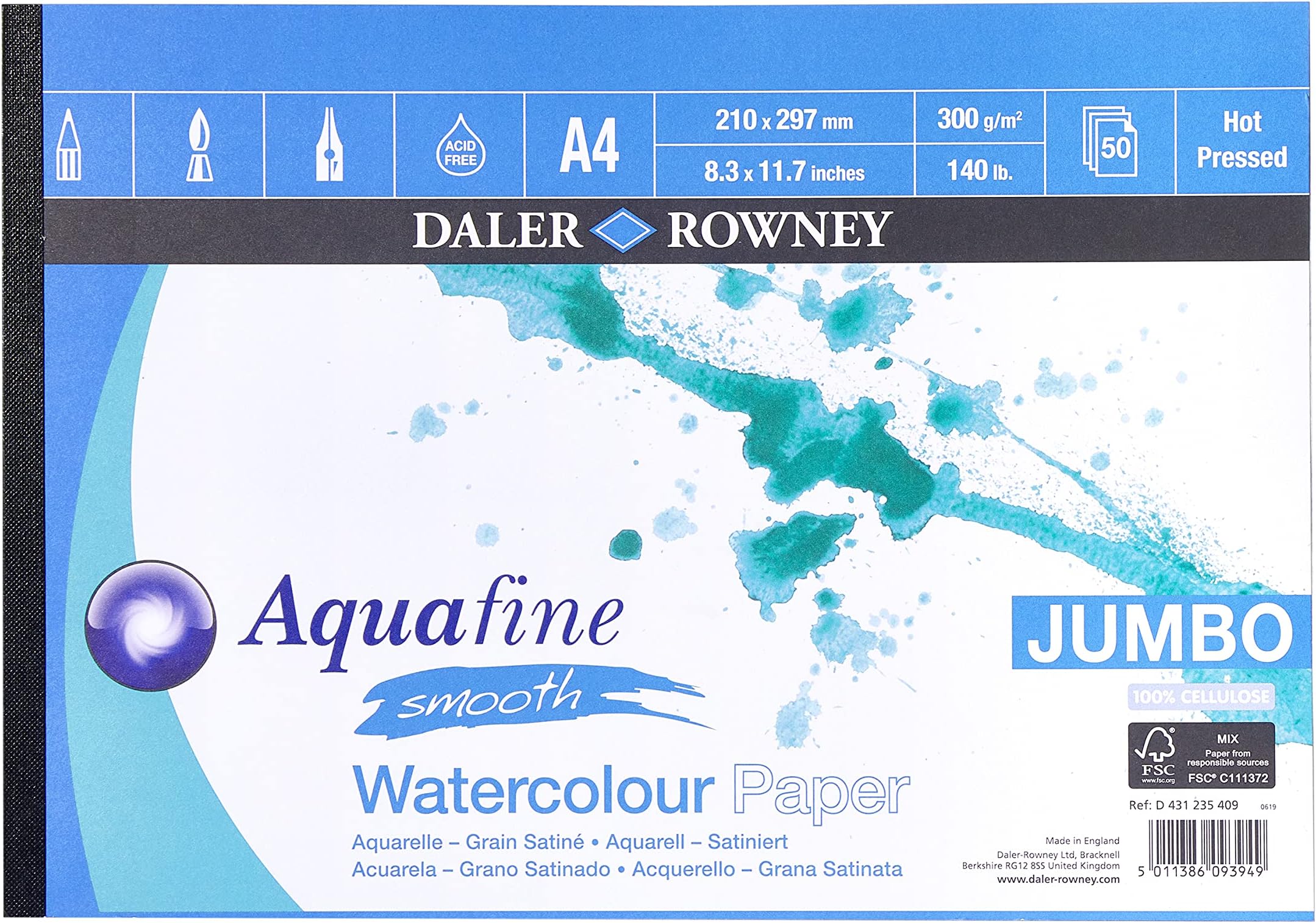 Daler-Rowney The Langton Cold-Pressed Watercolour 300gsm 10 x 7in ...