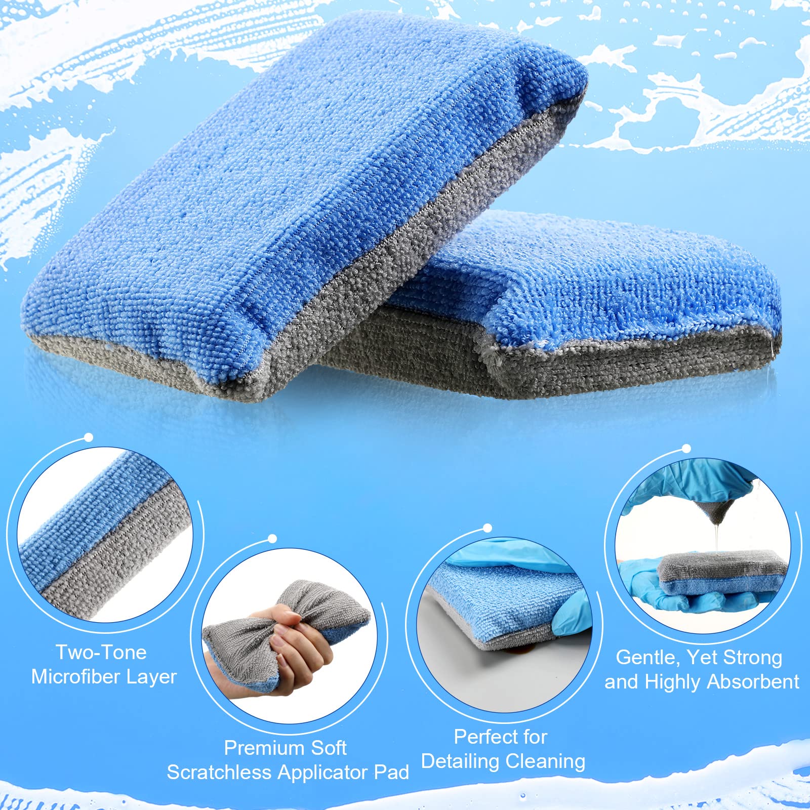 Snapklik.com : 24 Pieces Blue And Gray Thin Microfiber Ceramic Coating ...