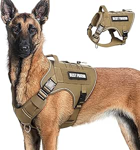 Amazon.com : MOOGROU Tactical Dog Harness for Large Dogs,No Pull Military Dog Vest with Handle ...