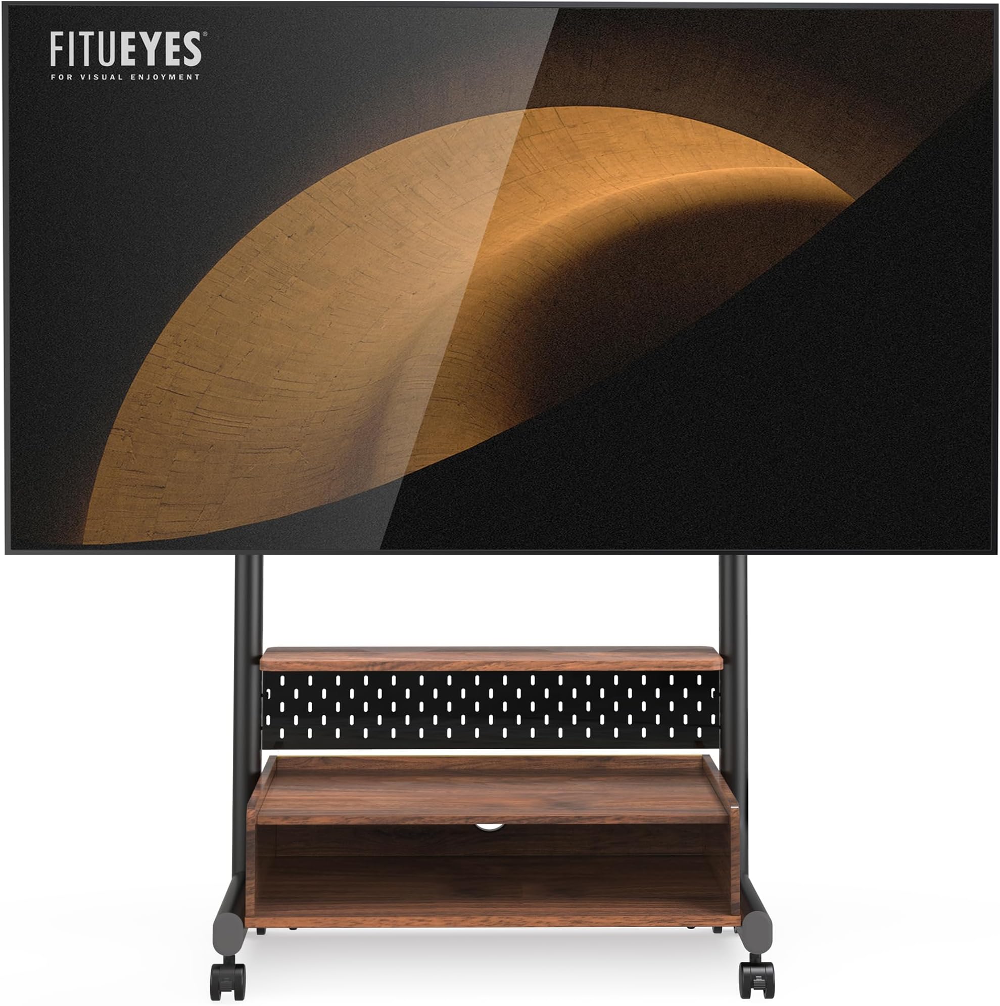 FITUEYES TV Stand on Wheels 1.4m with 2-Column for 40-85 inch, Height ...