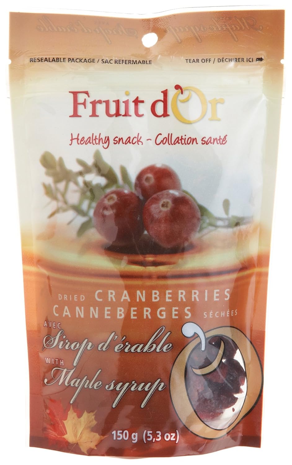 Amazon.com: Fruit D'Or Dried Cranberries with Maple Syrup, 5.3-Ounce ...