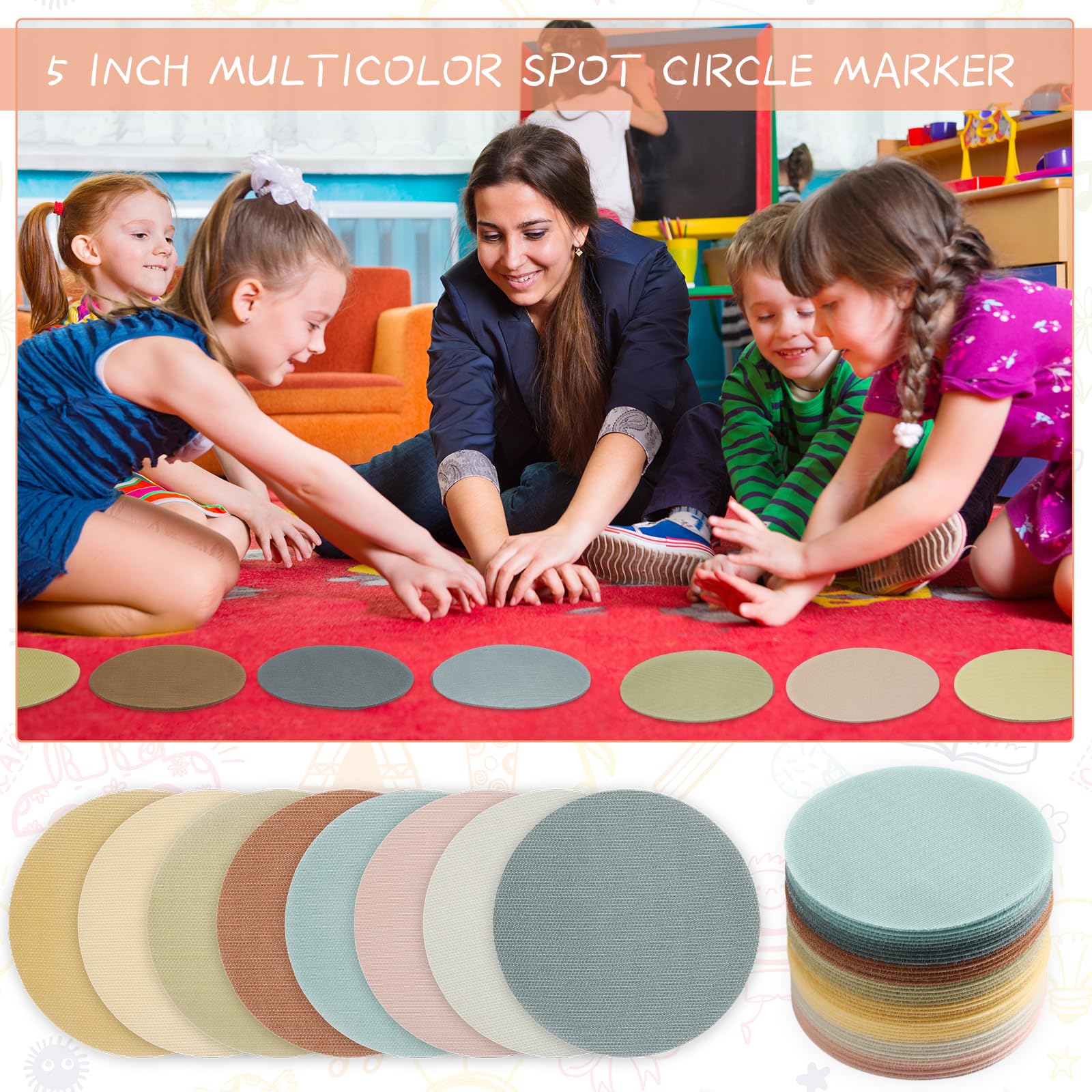 Snapklik.com : Tanlade Multicolor Poly Spot Markers 5 Inches Carpet ...