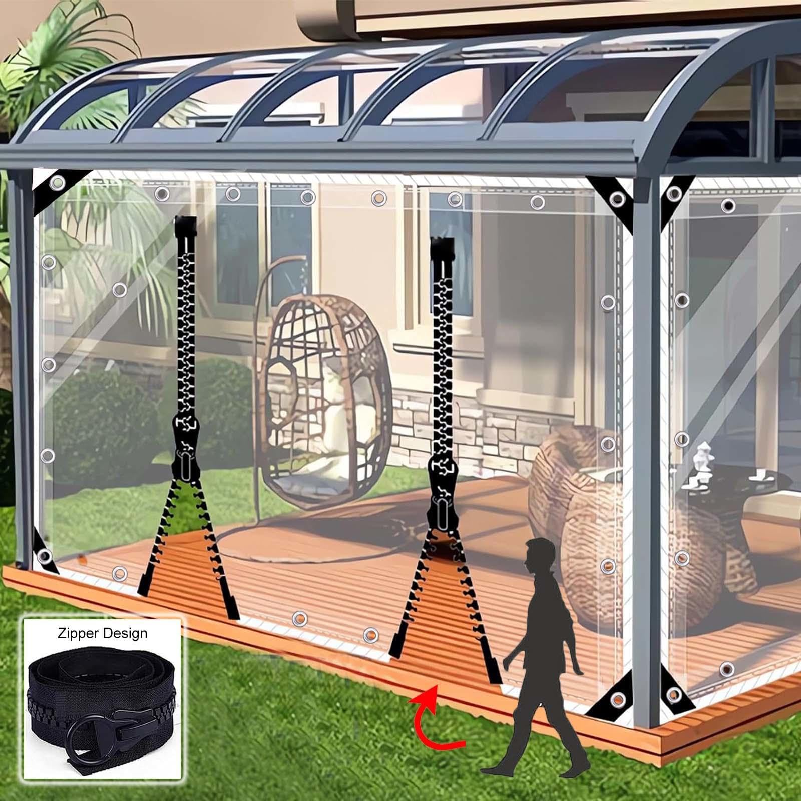 Clear Plastic Tarp Curtain SHANNA Heavy Duty Waterproof Clear Tarps
