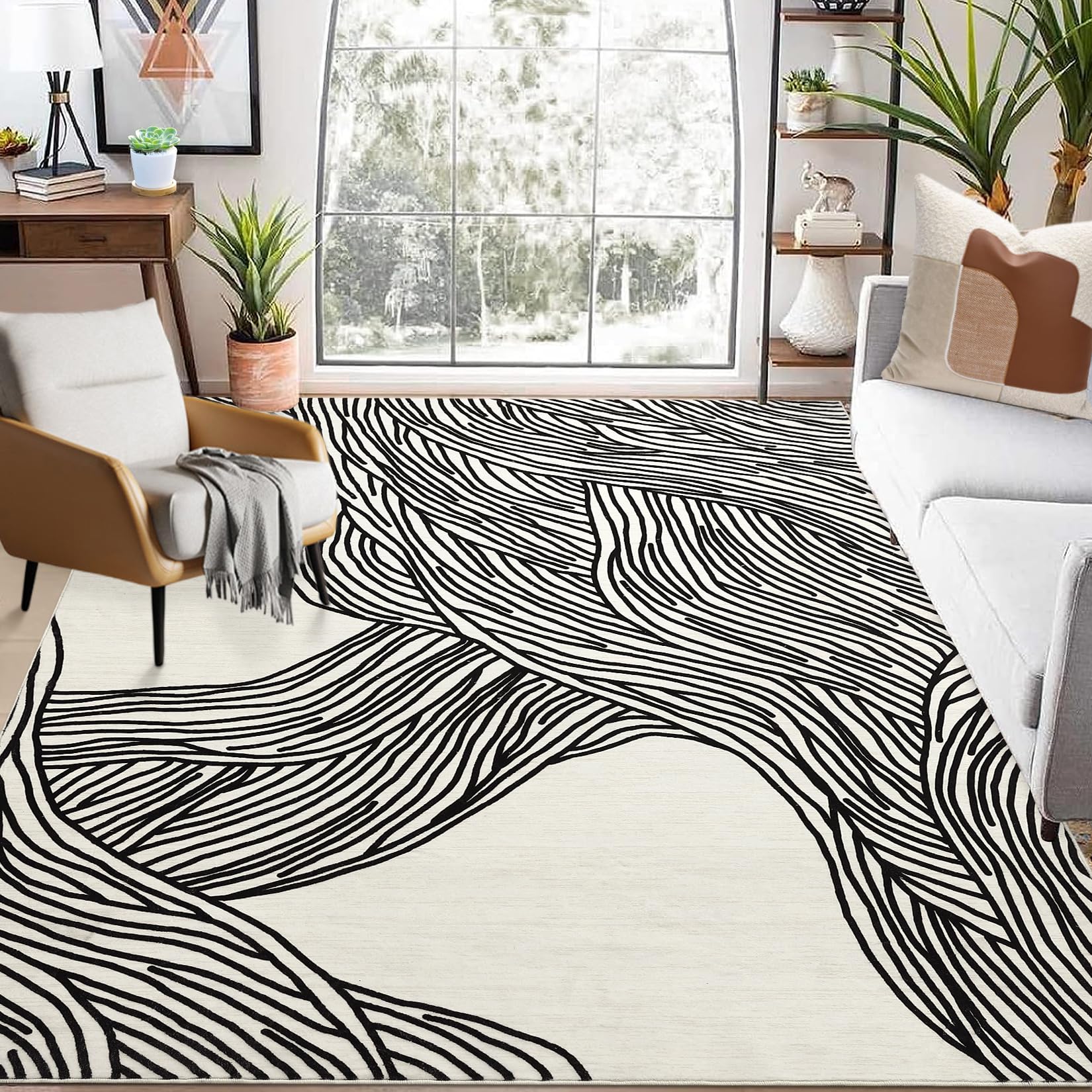 9x12 Area Rugs Extra Large Washable Rug Modern Abstract Rugs Geometric ...
