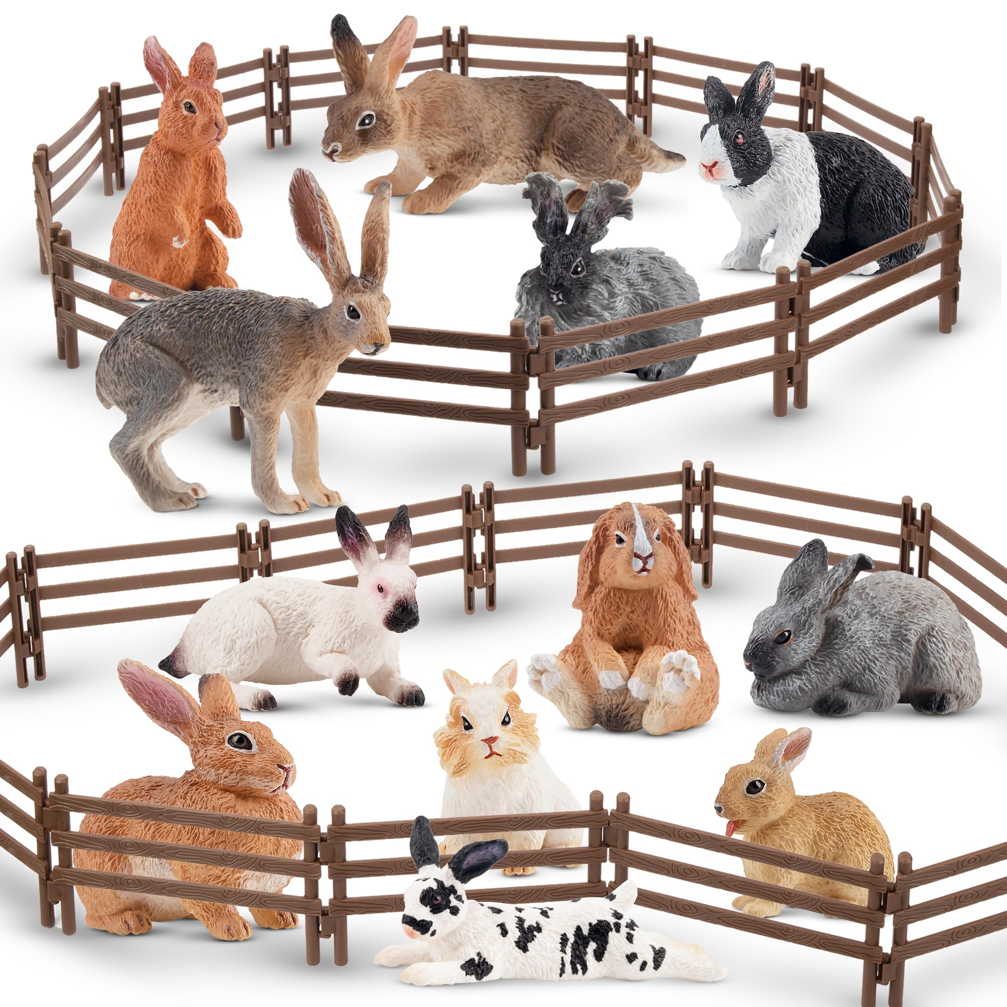 Amazon.com: Toymany 36PCS Plastic Farm Animals Figurines, Corral ...