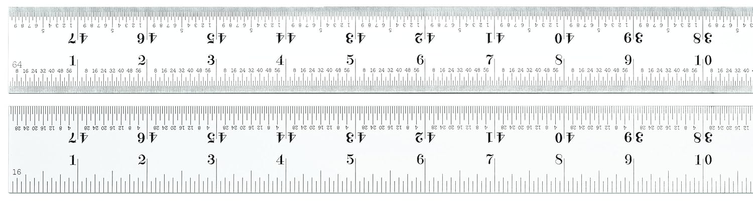 Starrett C607R-48 Spring Tempered Steel Rule With Inch Graduations, 7R ...