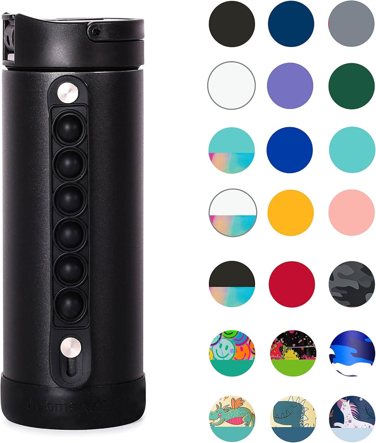 14 oz Iconic Pop Fidget Water Bottles, Kids Bottles for School Girls ...
