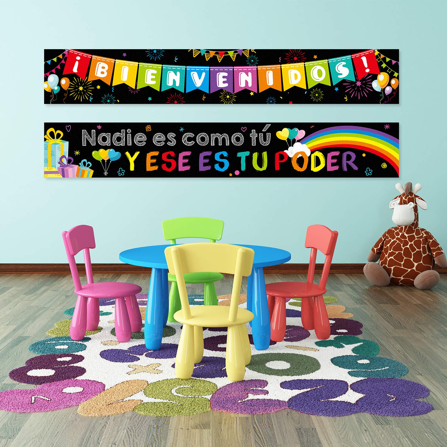 2 Pieces Bienvenidos Sign Spanish Welcome Banner Spanish Banner ...