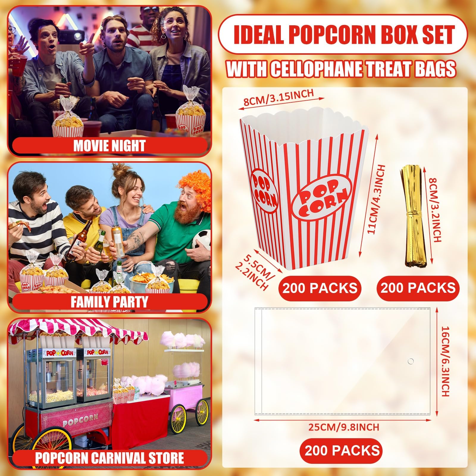 Popcorn Bucket JarThenaAMCS 200Pcs Sage Green Mini Popcorn Boxes Green ...