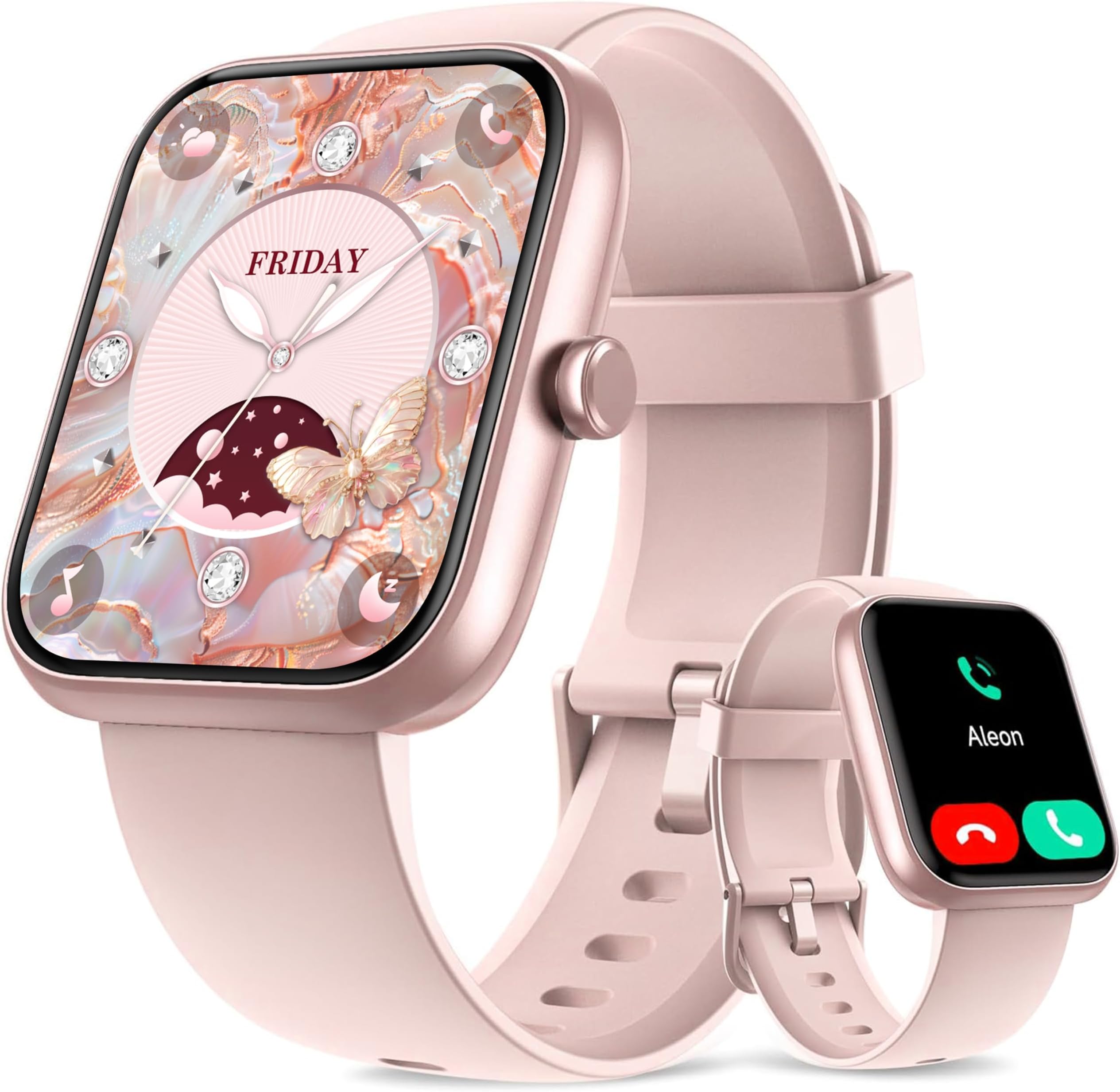 Amazon.com: KALINCO 3 Pack Smart Watch Bundle: IDW19 Black, P22 Purple and P96 Pink Gold, with ...