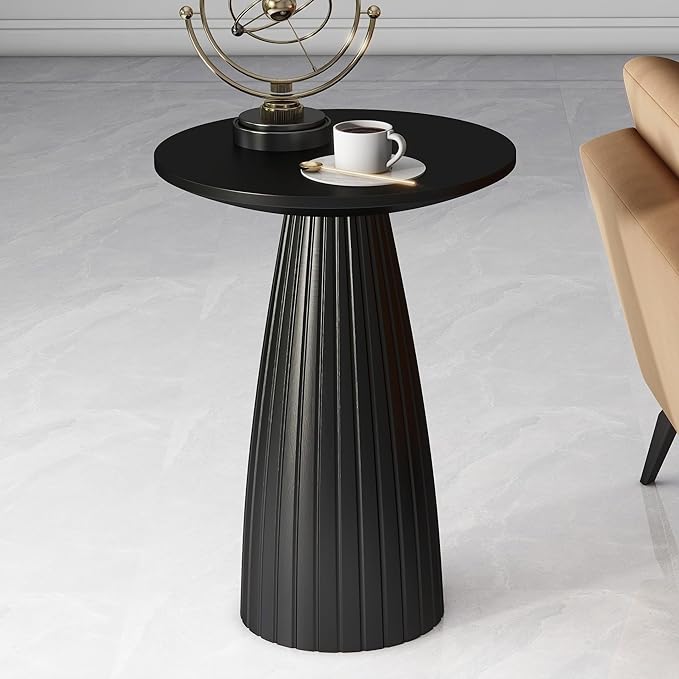 Amazon.com: Black Pedestal Side Table 14.56'' Dia, Modern Accent End ...