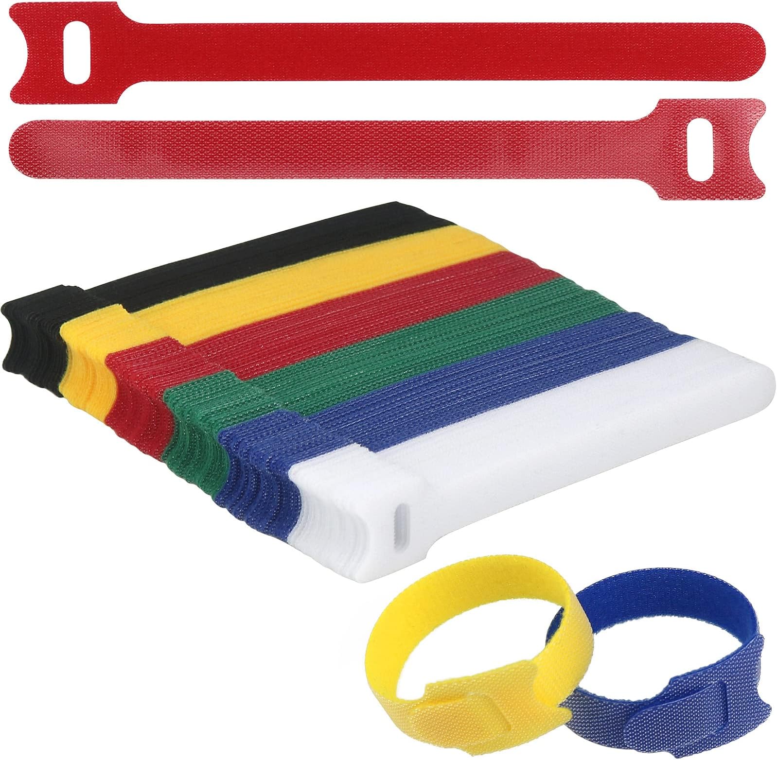 Kabelbinder mit Klett, 20CM 50 Stück Trilancer Wiederverwendbare ...