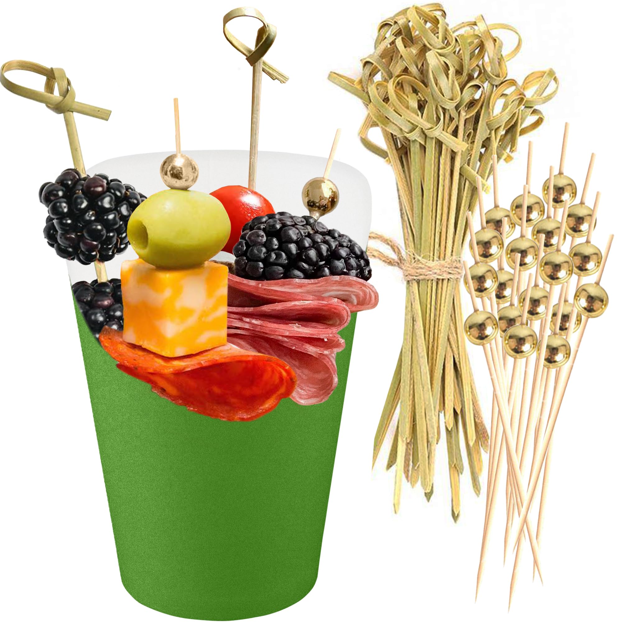 Amazon.com: CUSINIUM [50 cups + 200 picks 14 oz Christmas Green ...