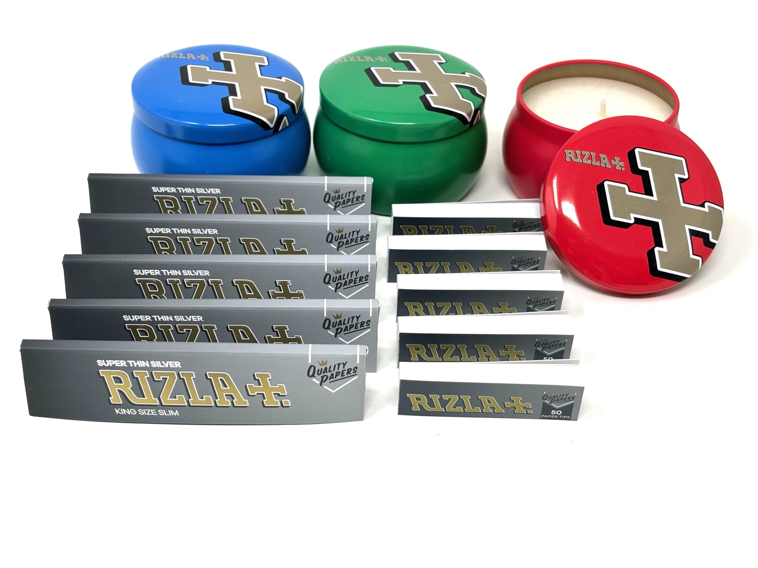 Rizla King Size Silver Pack of 5 and 5 Rizla Paper Tips/Roaches ...