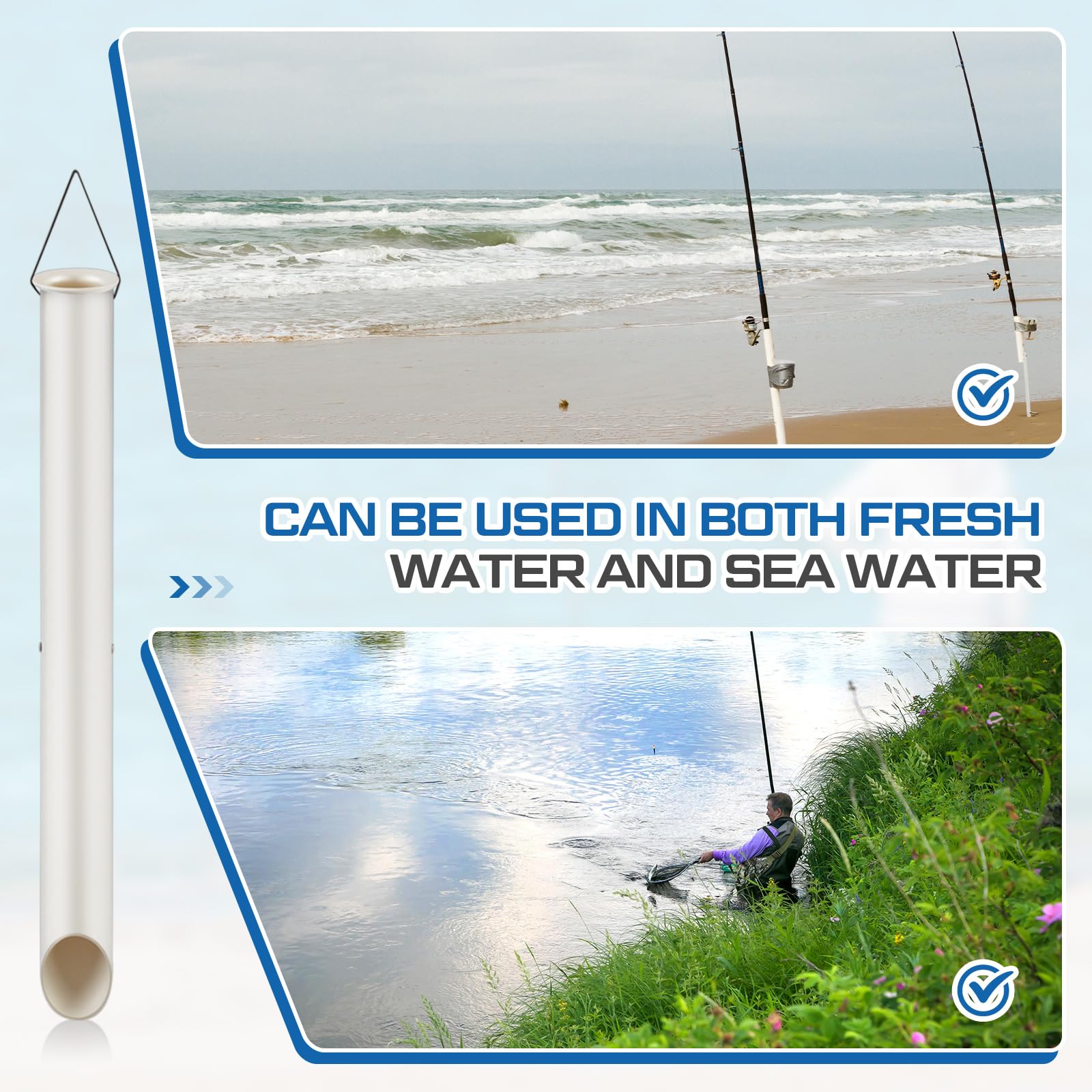 Snapklik.com : DoubleFill 4 Pack Tubular Sand Spikes For Surf Fishing ...