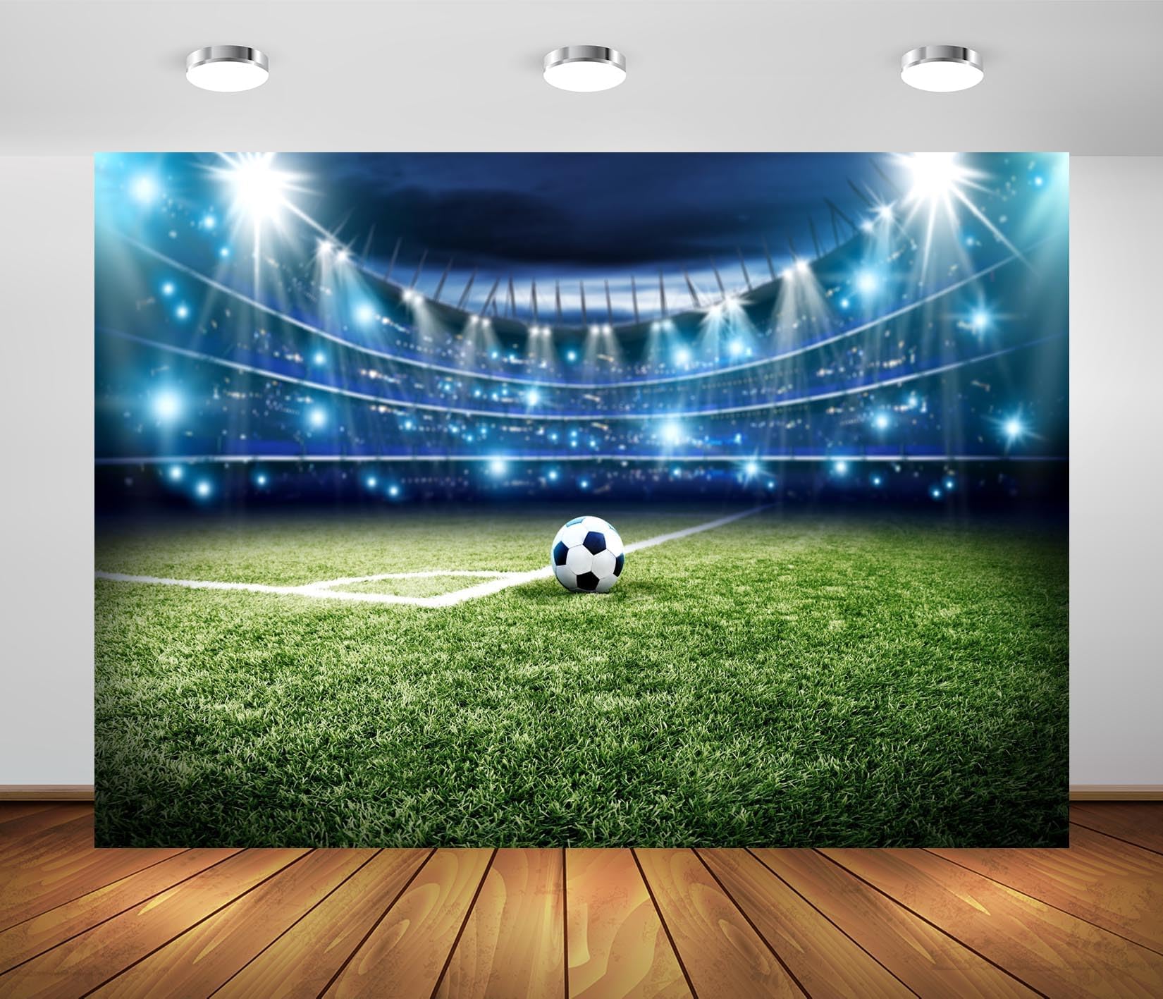 Amazon.com : BELECO 7x5ft Fabric Football Backdrop Soccer Pitch Sports ...