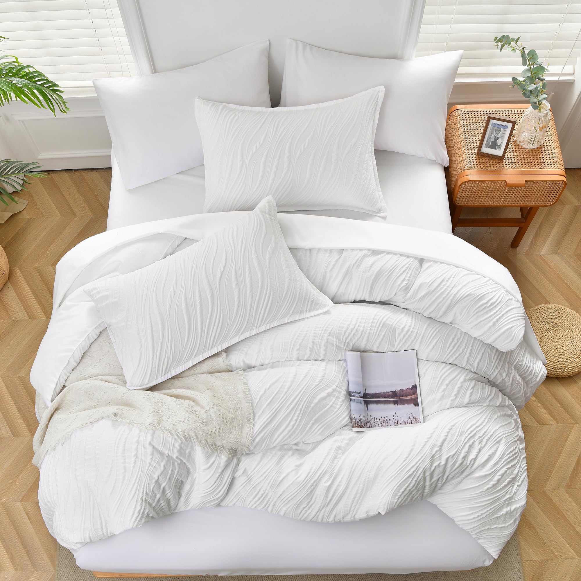 Snapklik.com : Shatex Queen Bedding Set 7 Pieces, Water Ripple ...