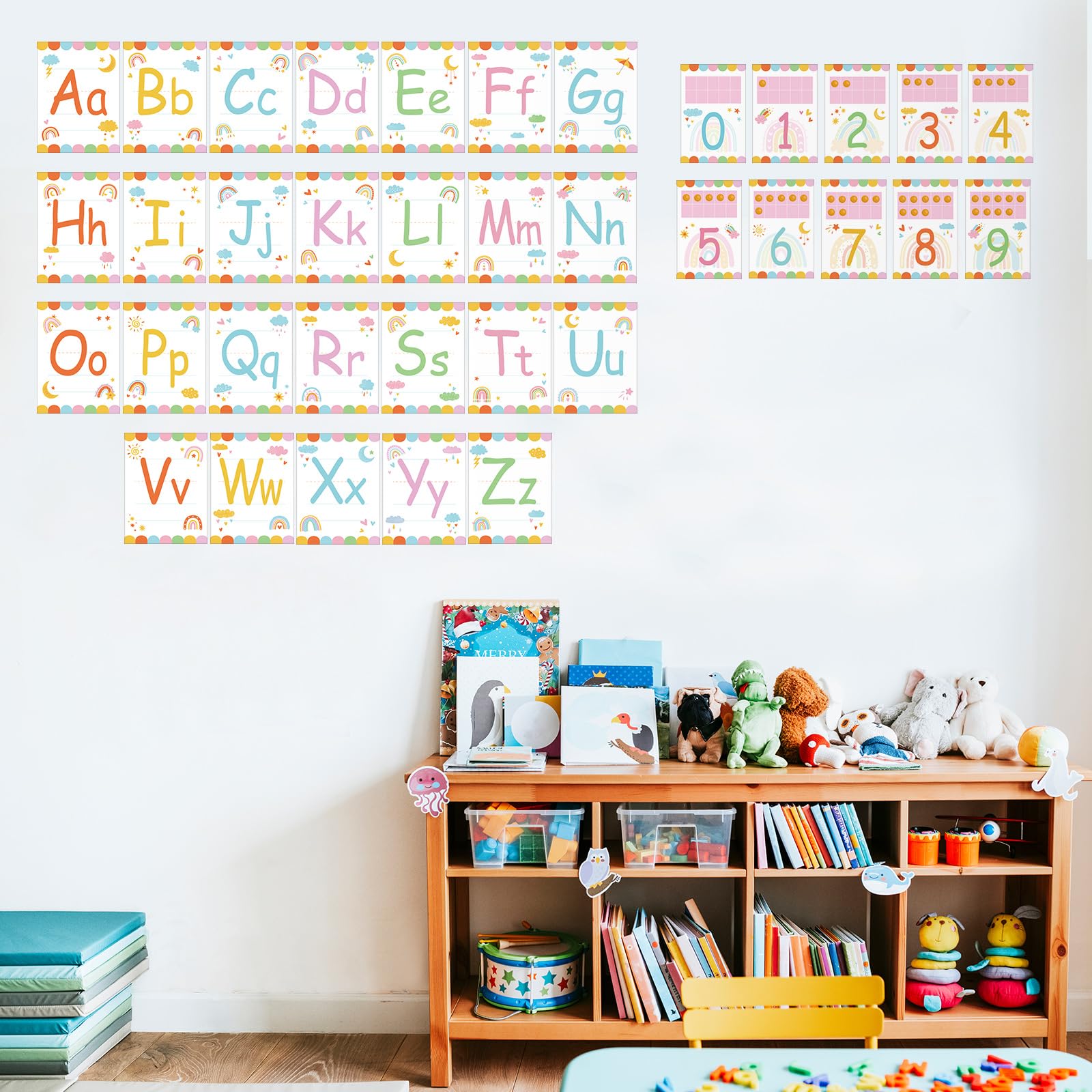 Boho Alphabet Number Bulletin Board Set Classroom Decor 48-Piece Boho ...