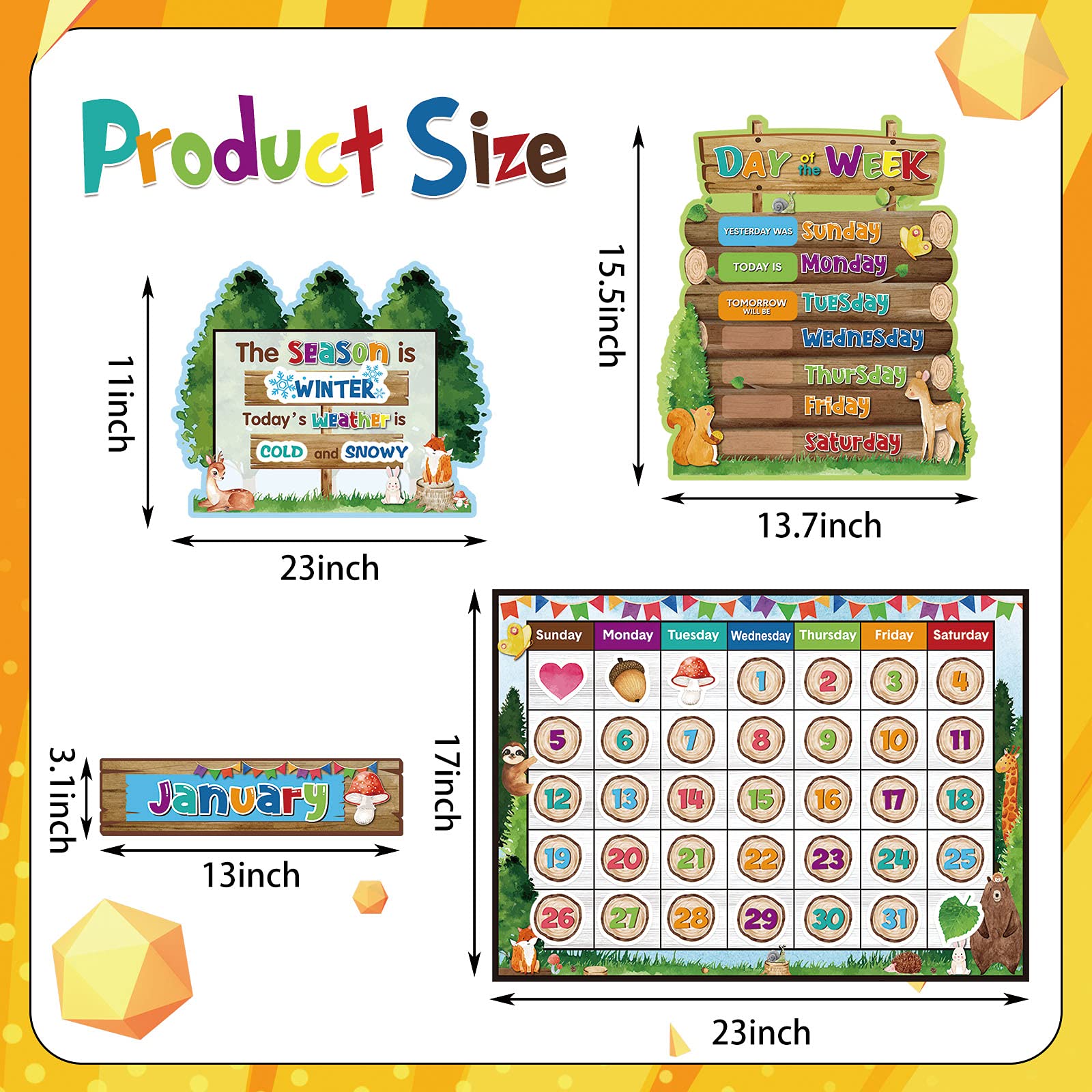 Snapklik.com : Tenare 169 Pcs Classroom Calendar Bulletin Board Set ...