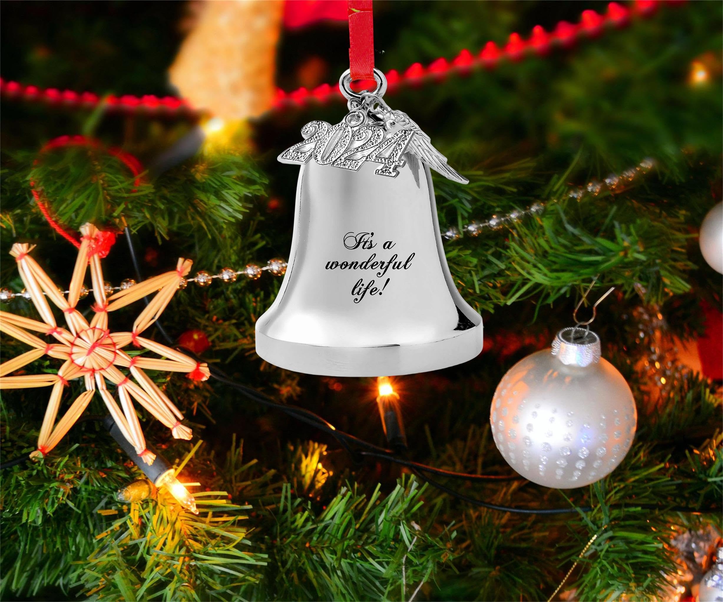 Engraved Silver Bell Christmas Ornaments Reed Barton Sterling Silver