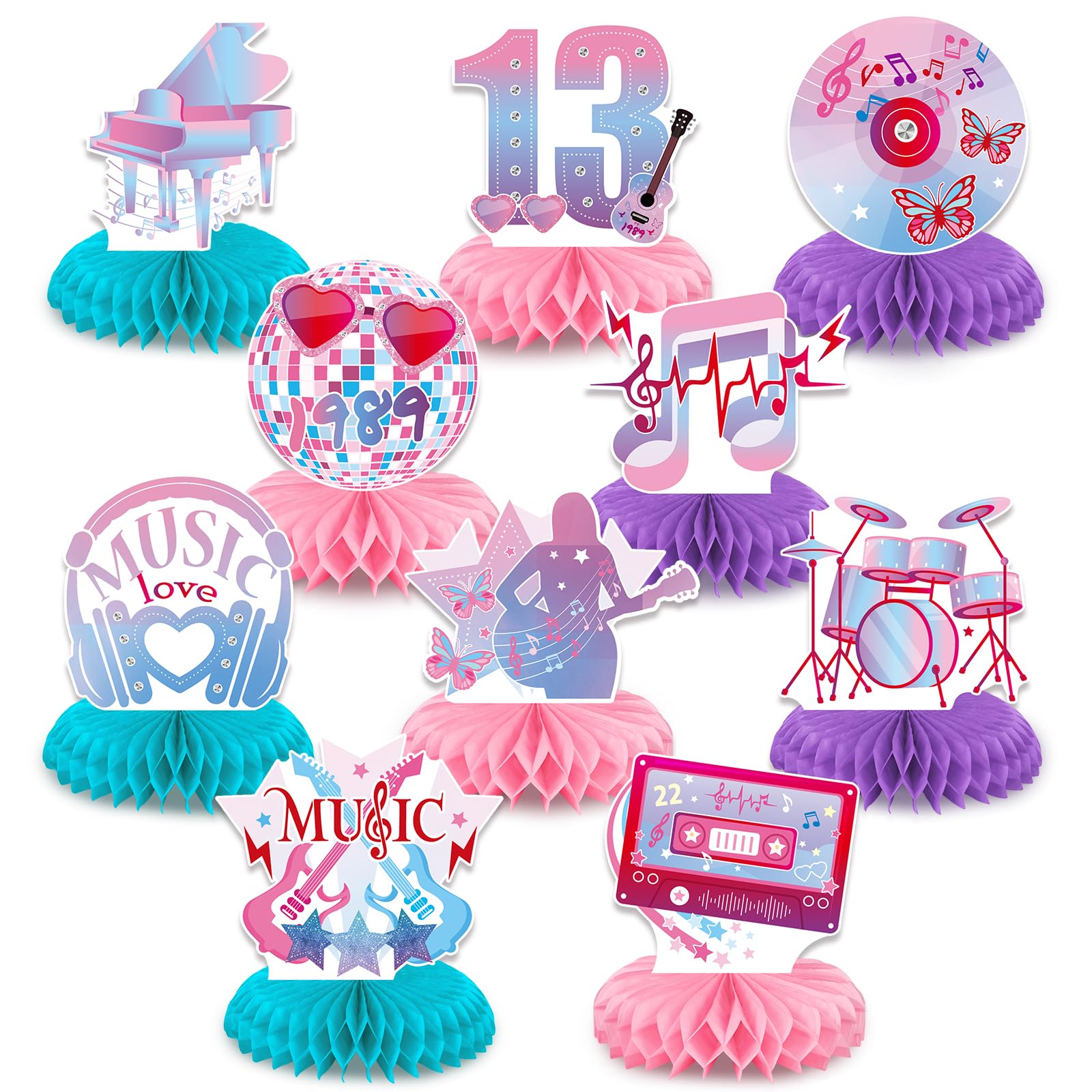Amazon.com: Konsait 10 PCS Music Themed Party Decorations Girls Singer ...