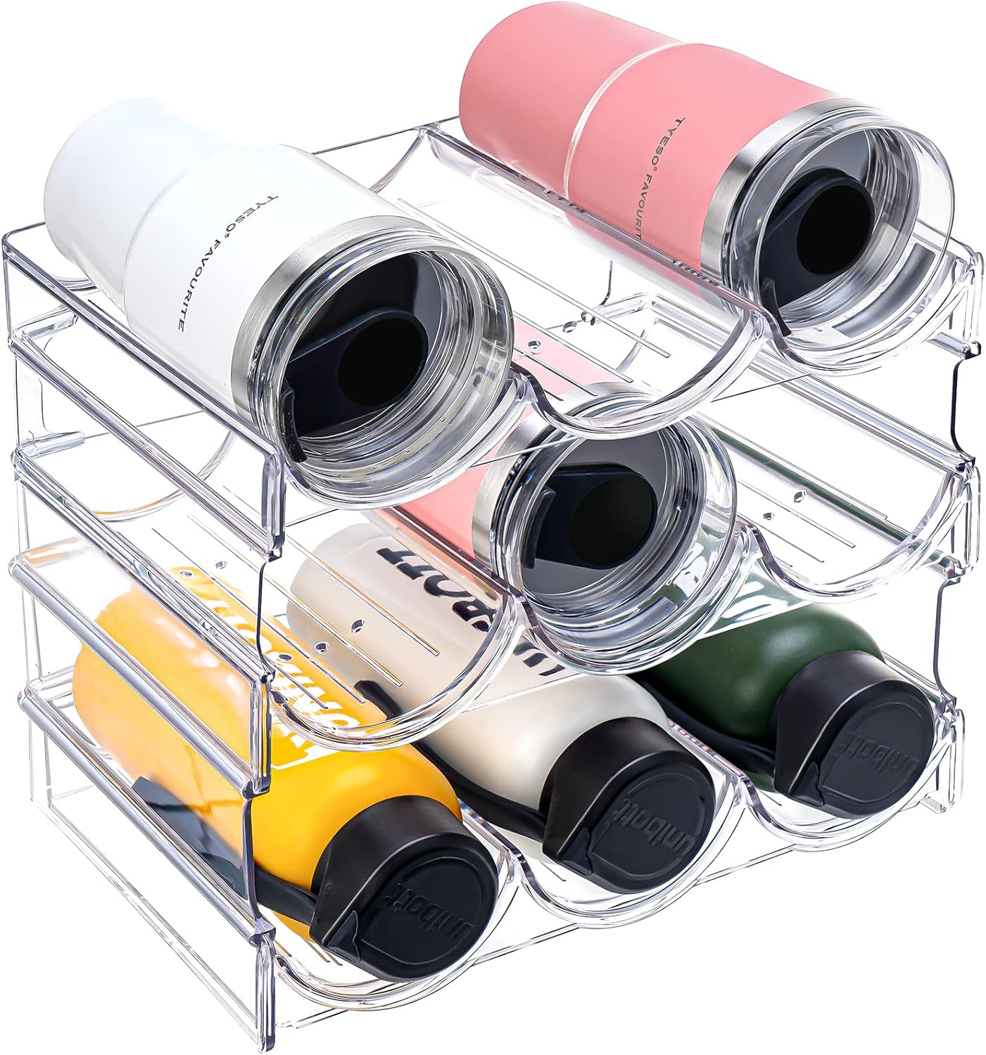 Amazon.com: Puricon Stackable Water Bottle Organizer for Cabinet, Clear ...