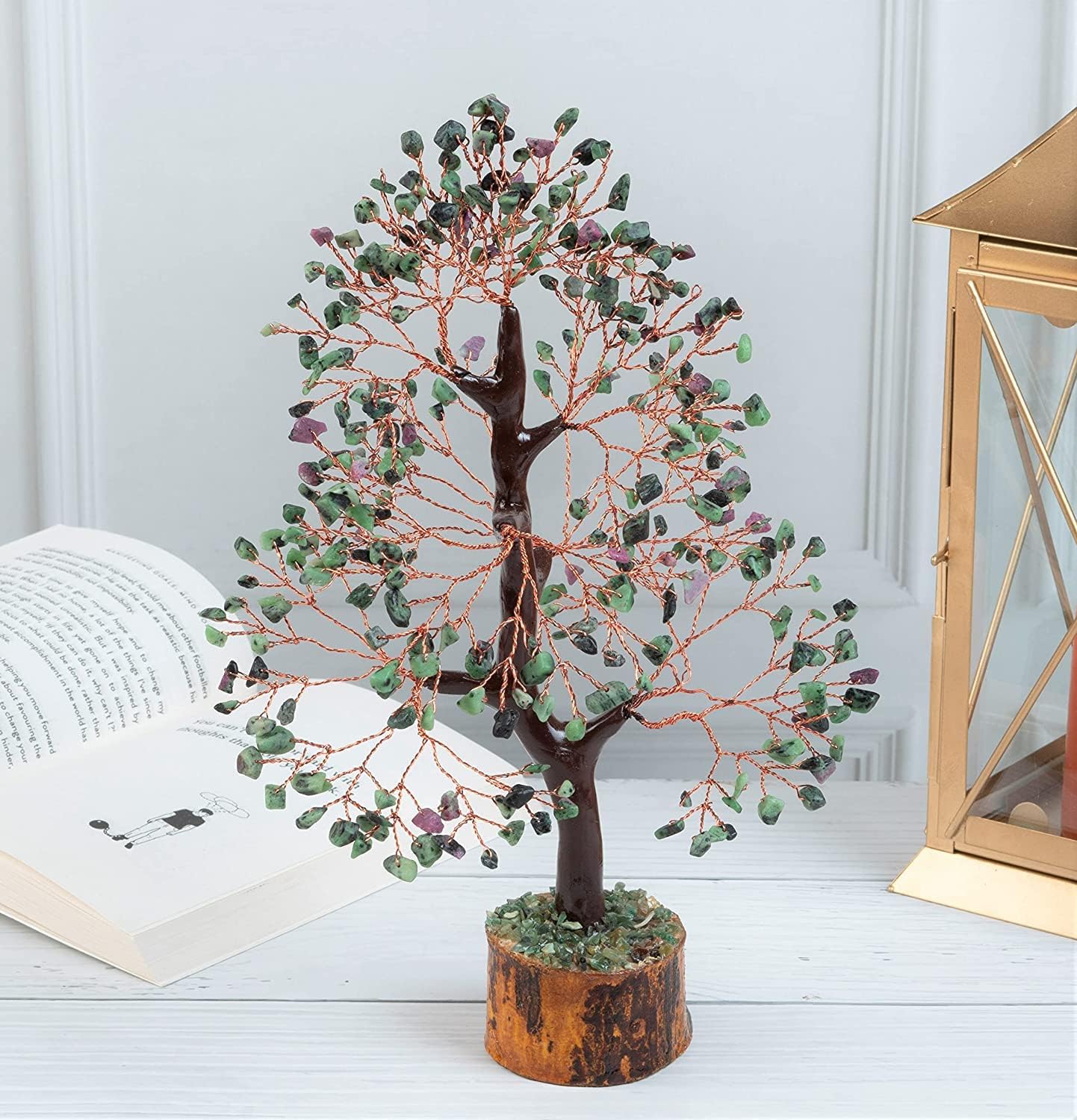 Amazon.com: ZAICUS Ruby Zoisite Copper Wire Crystal Tree - Gemstone ...