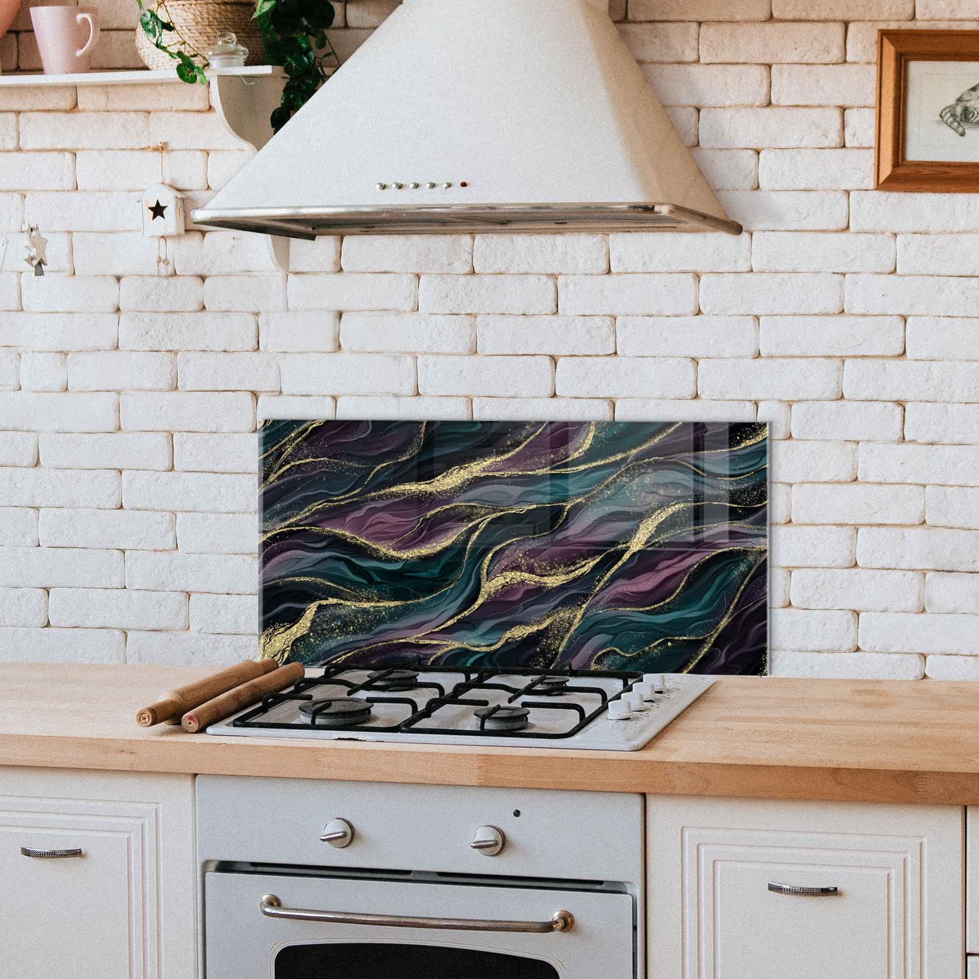 Sink Splash Guard Tempered Glass Kitchen Backsplash - 30x16 Inch Stove ...