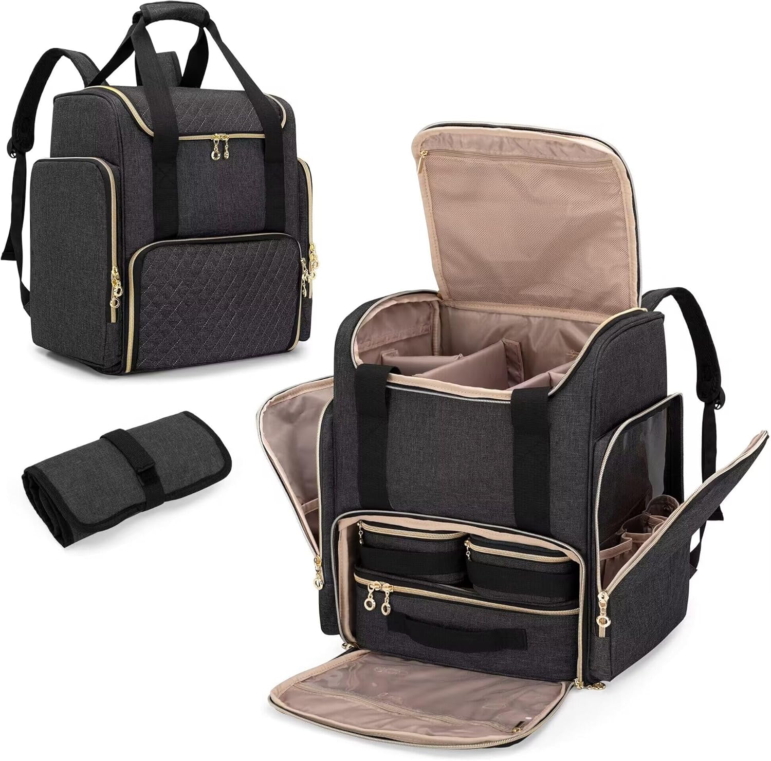 Amazon.com: LUXJA Makeup Backpack with 3 Removable Cases and 1 Makeup ...