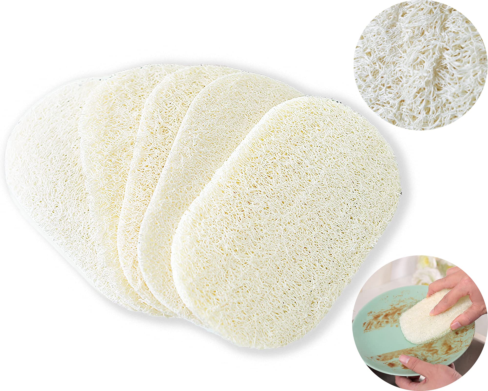 Amazon.com: 5 Pcs Loofah Scouring Pads Cleaning Tools Powerful Great ...