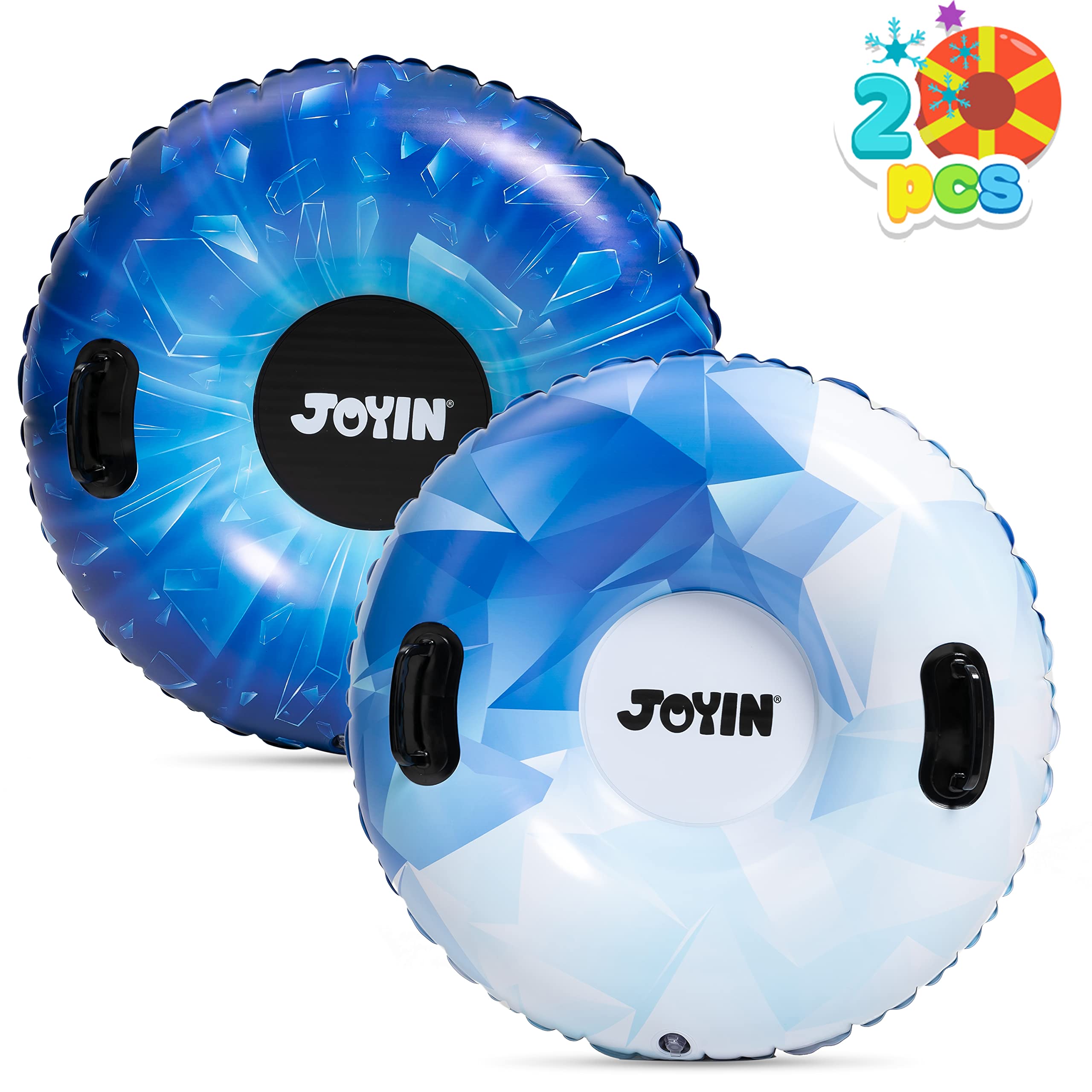 JOYIN 2 Pack Snow Tube,34" Inflatable Snow Sled for Kids and Adults ...