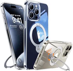 Amazon.com: TORRAS Upgraded 360 Spin Magnetic Stand for iPhone 15 Pro Max Case, Compatible with ...