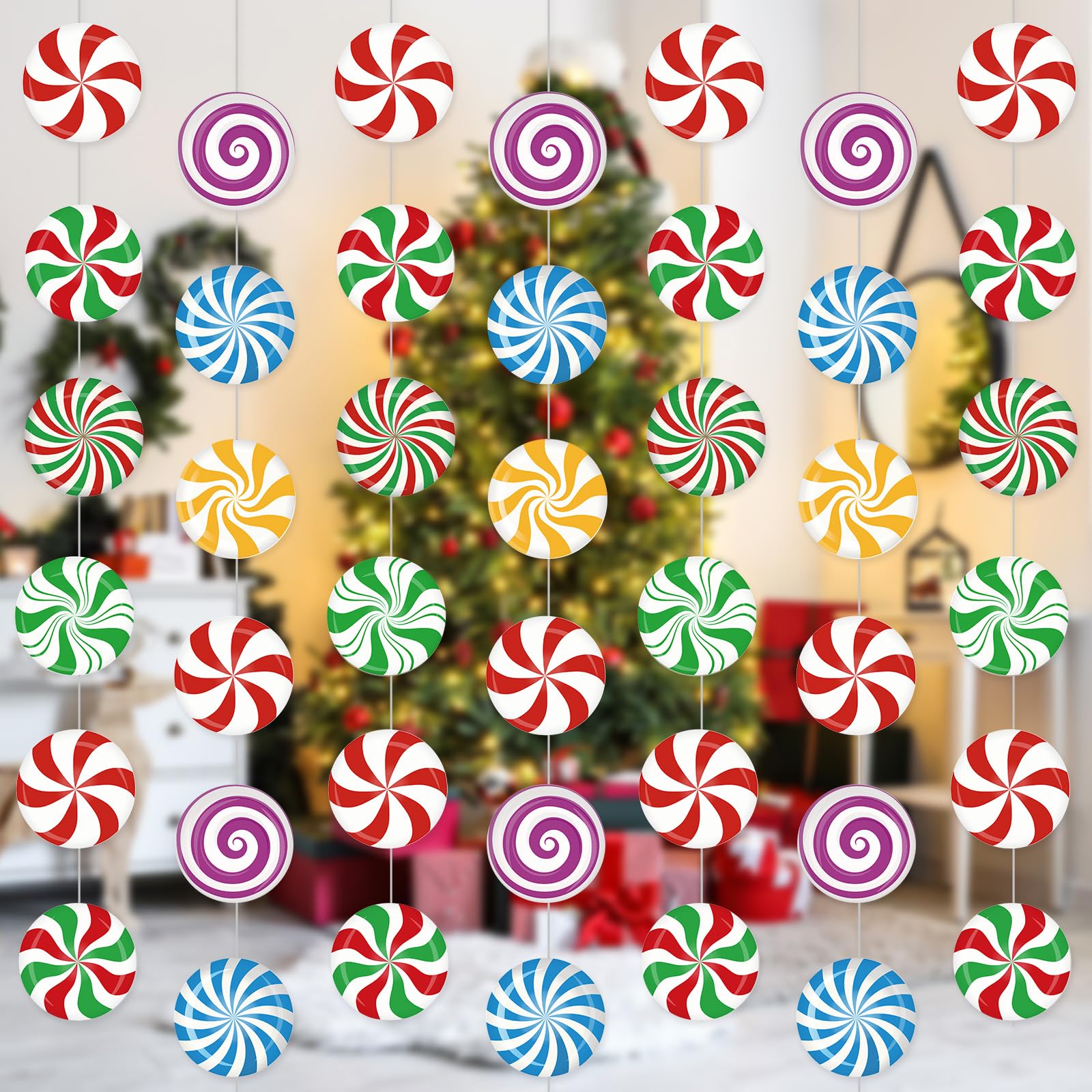 Faccito 8 Pcs Christmas Peppermint Candy Hanging Decorations Candy ...