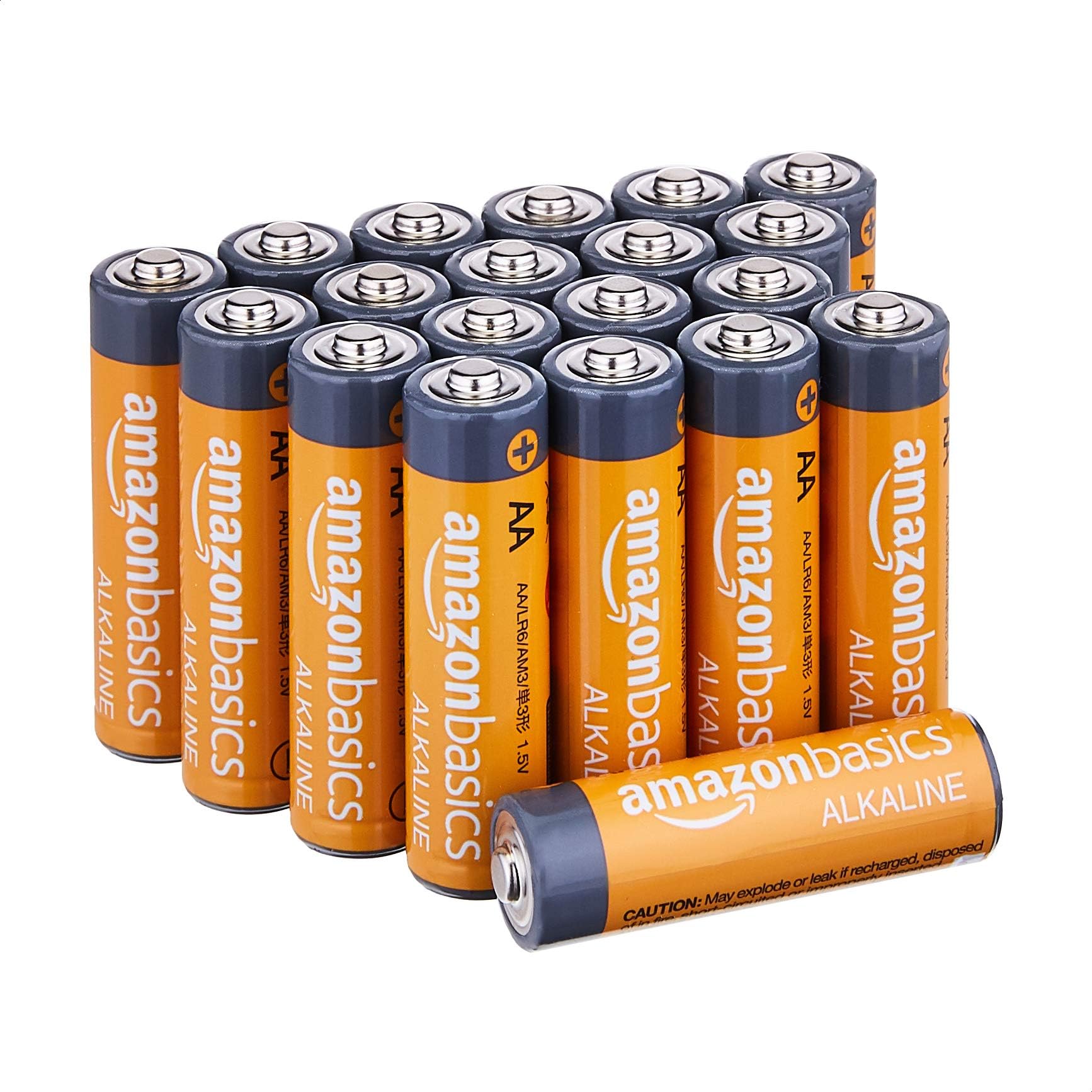 Amazon.com: Amazon Basics 20-Pack AA Alkaline Batteries, 1.5 Volt, Long ...